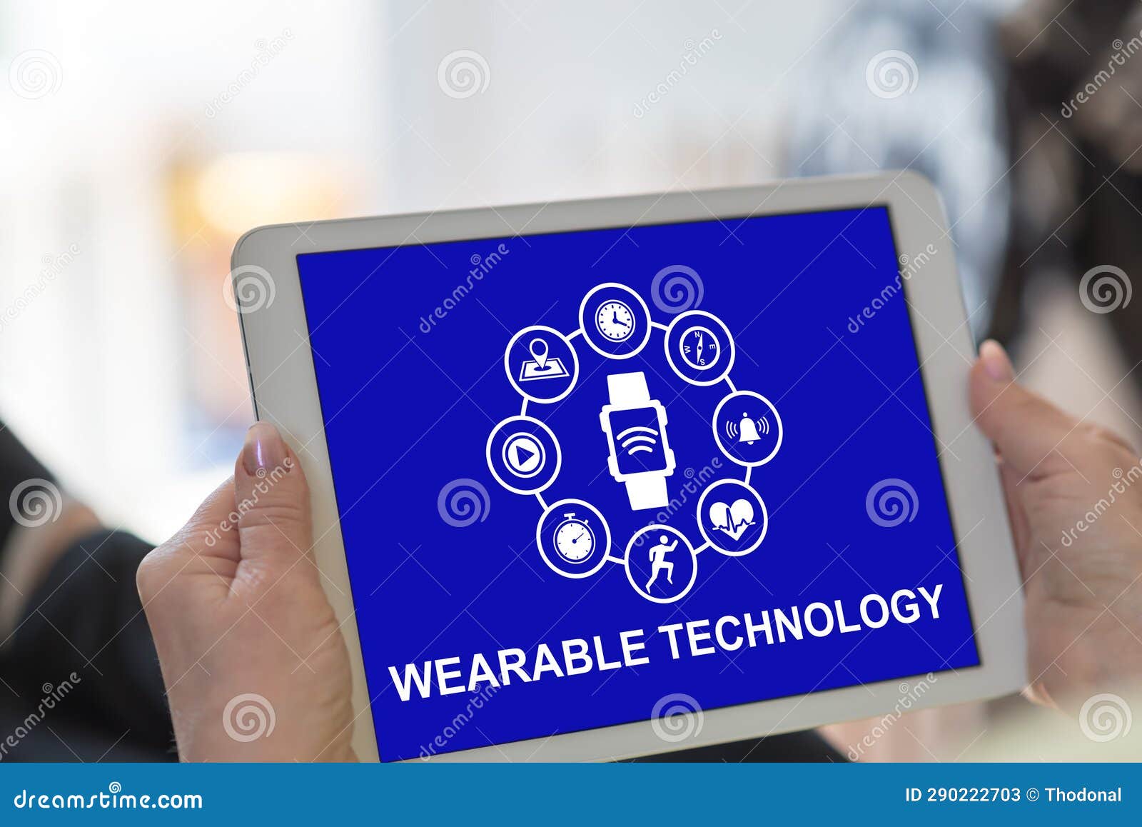 Wearable Technology Concept on a Tablet Stock Image - Image of ...
