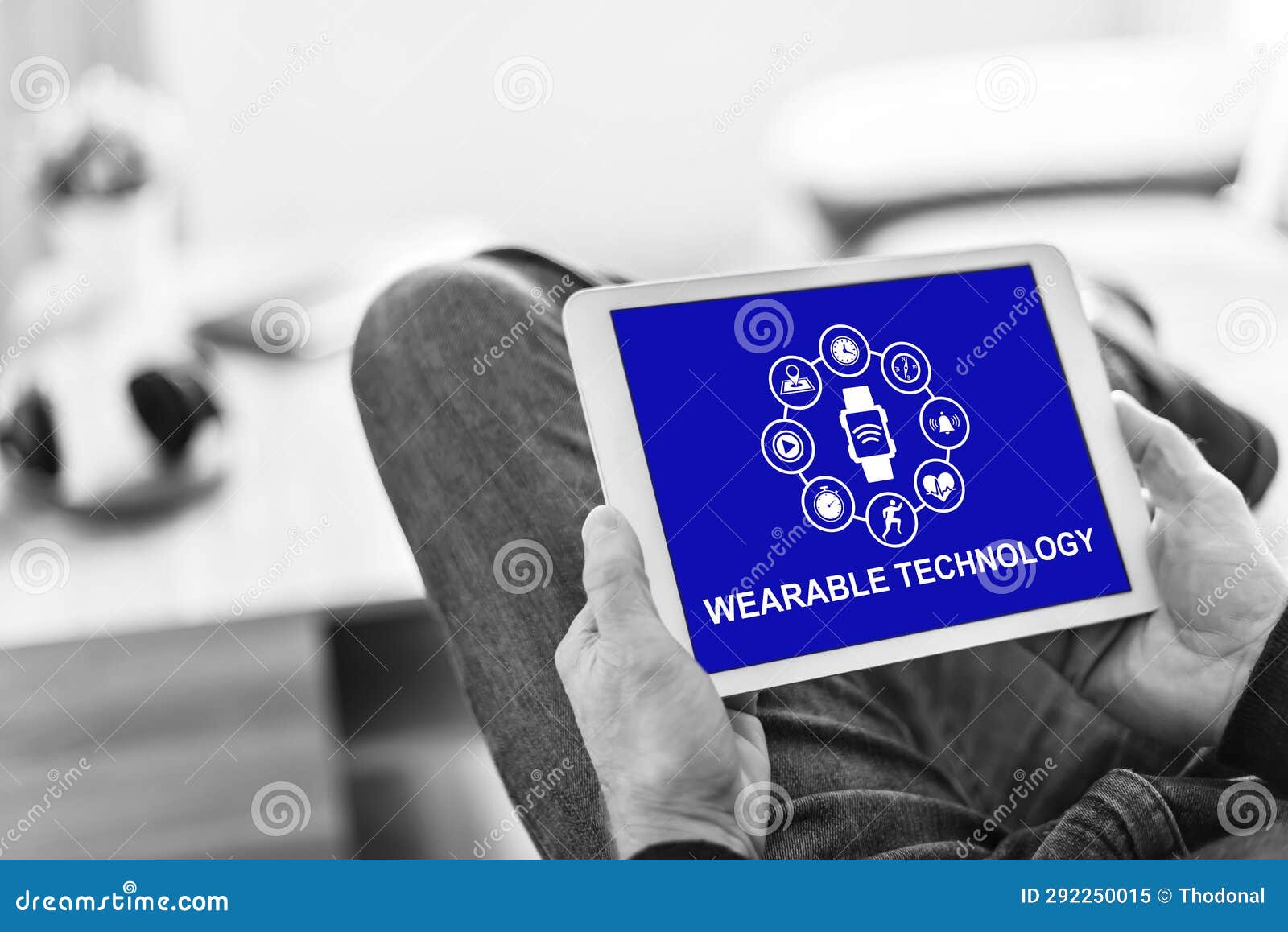 Wearable Technology Concept on a Tablet Stock Image - Image of ...
