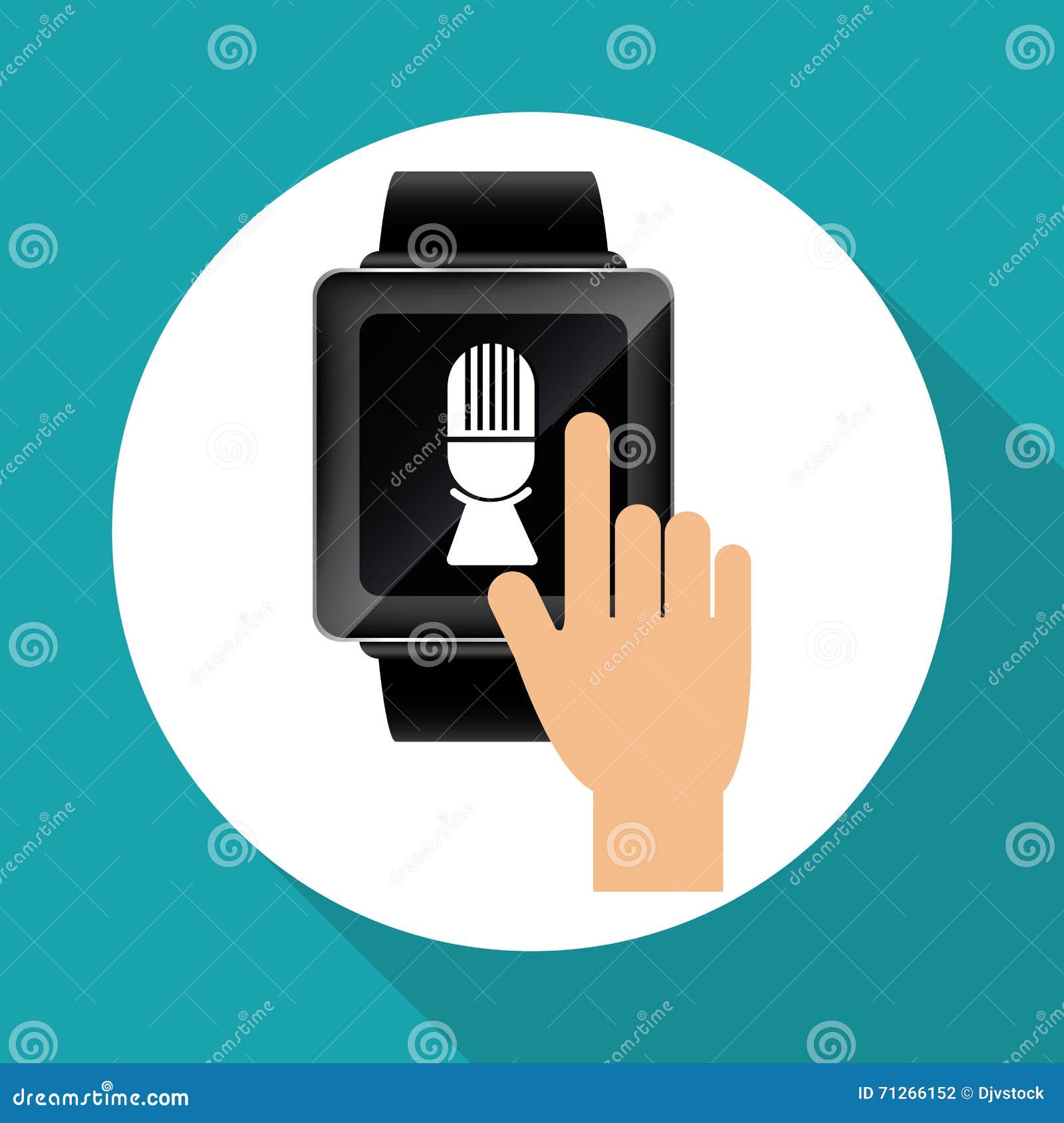 Wearable Technology Design. Social Media Icon, Vector Illustration ...