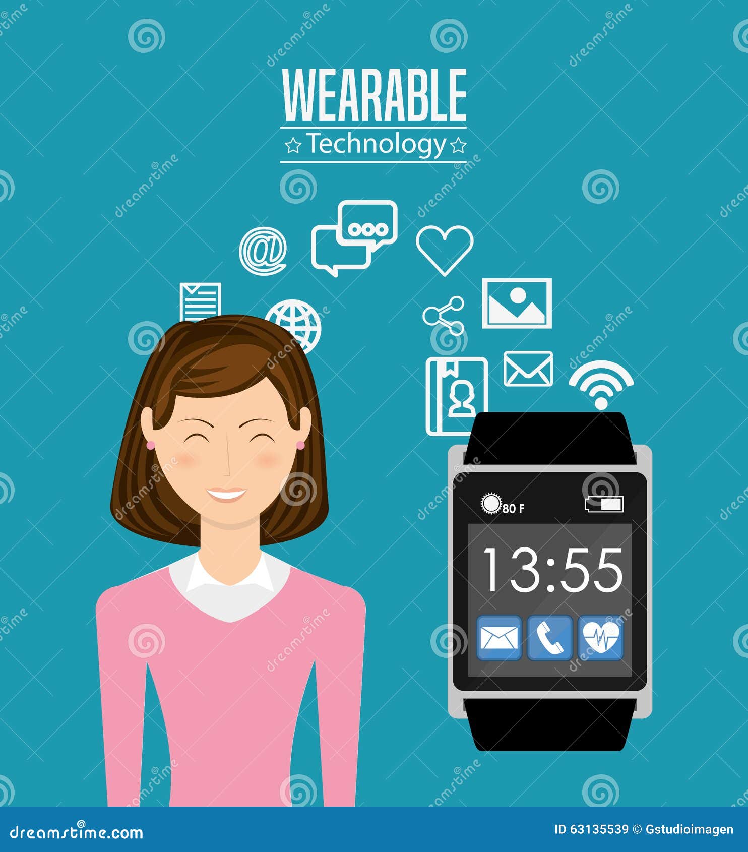 Wearable technology design stock vector. Illustration of smartwatch ...