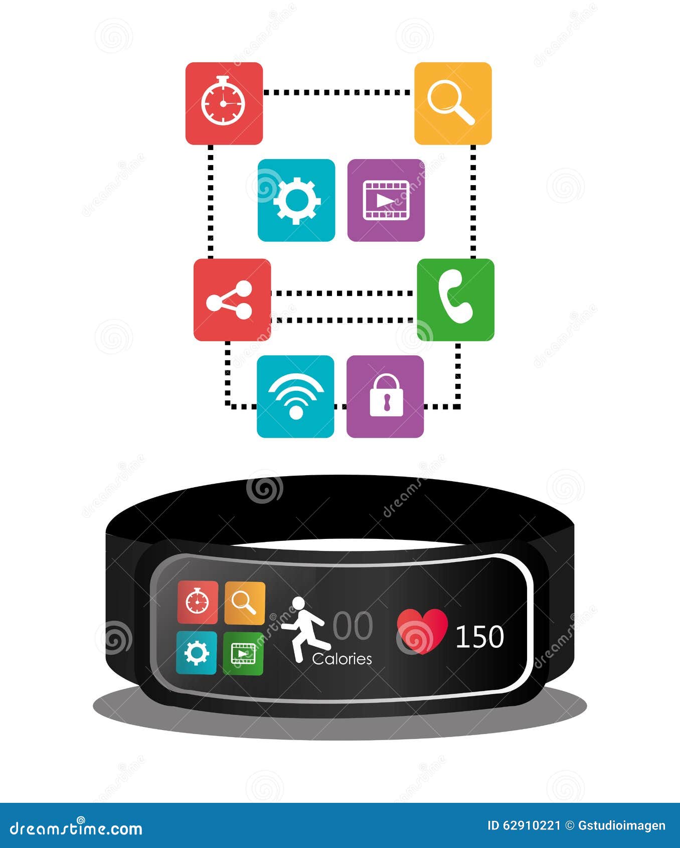 Wearable Technology Graphic Stock Illustration - Illustration of mobile ...