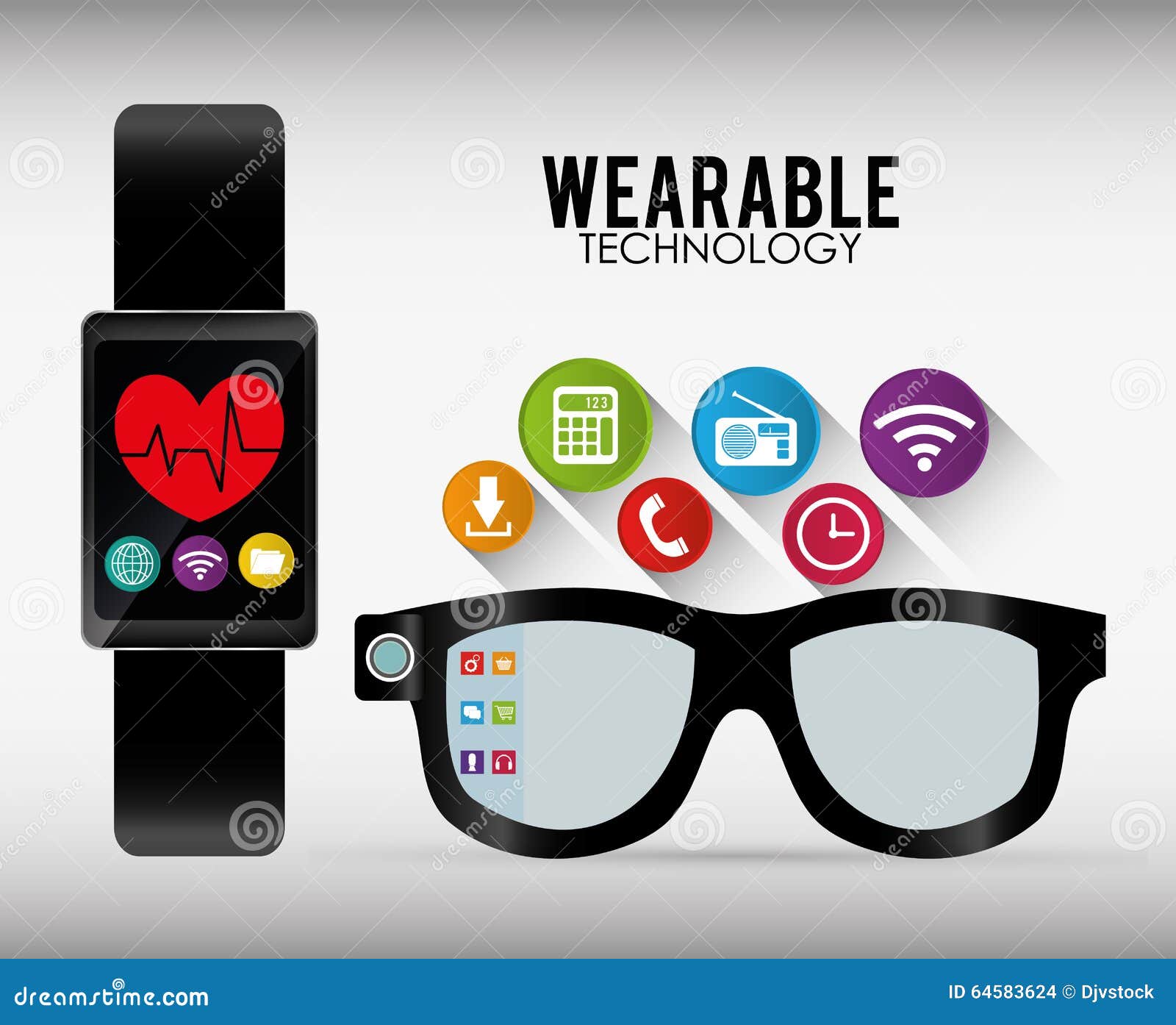 Wearable Technology Graphic Stock Vector - Illustration of technology ...