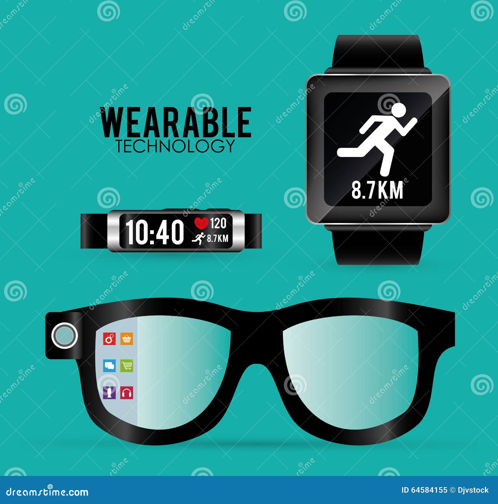 Wearable Technology Graphic Stock Vector - Illustration of accesories ...