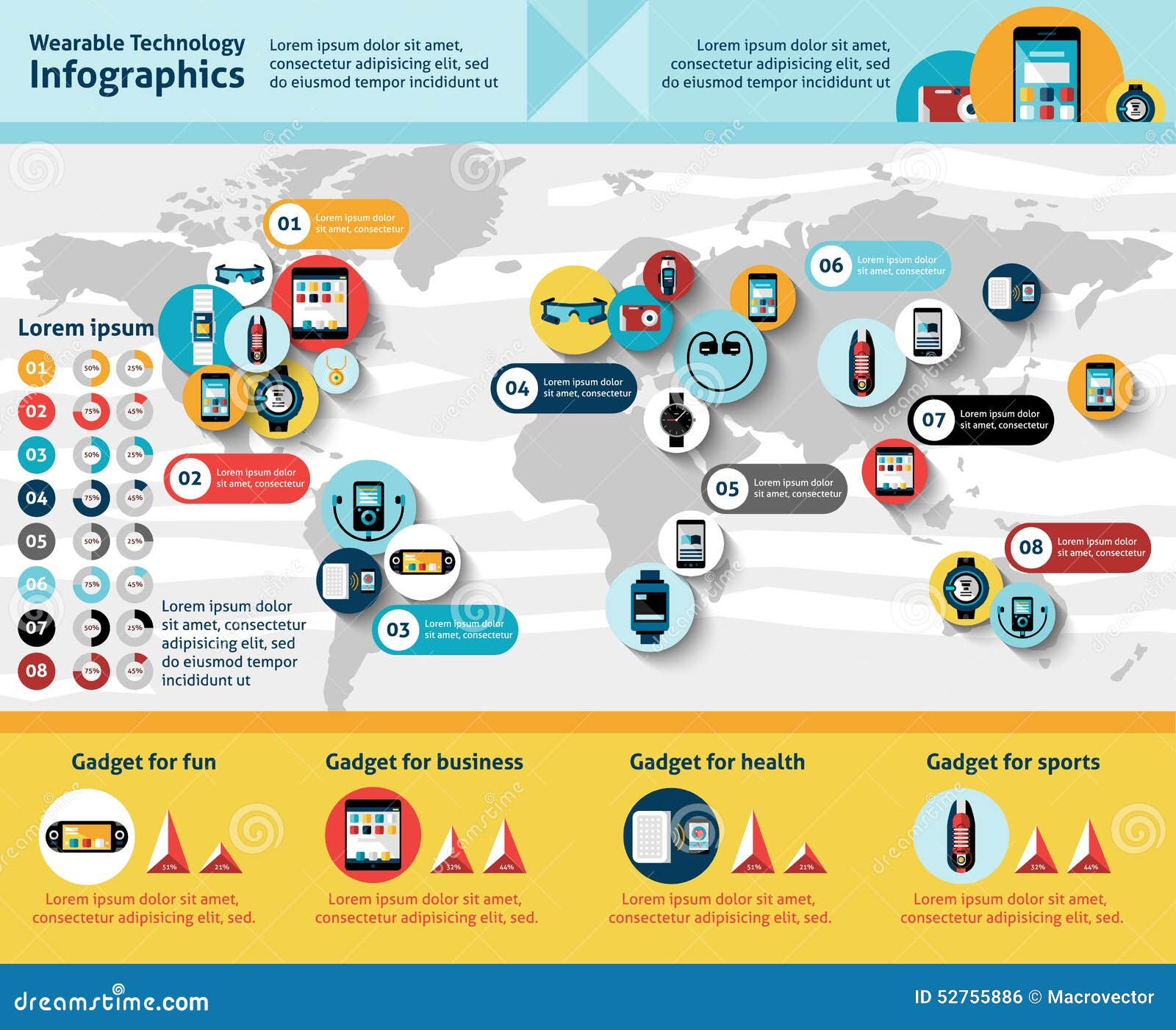 Wearable Technology Infographics Stock Vector - Illustration of ...