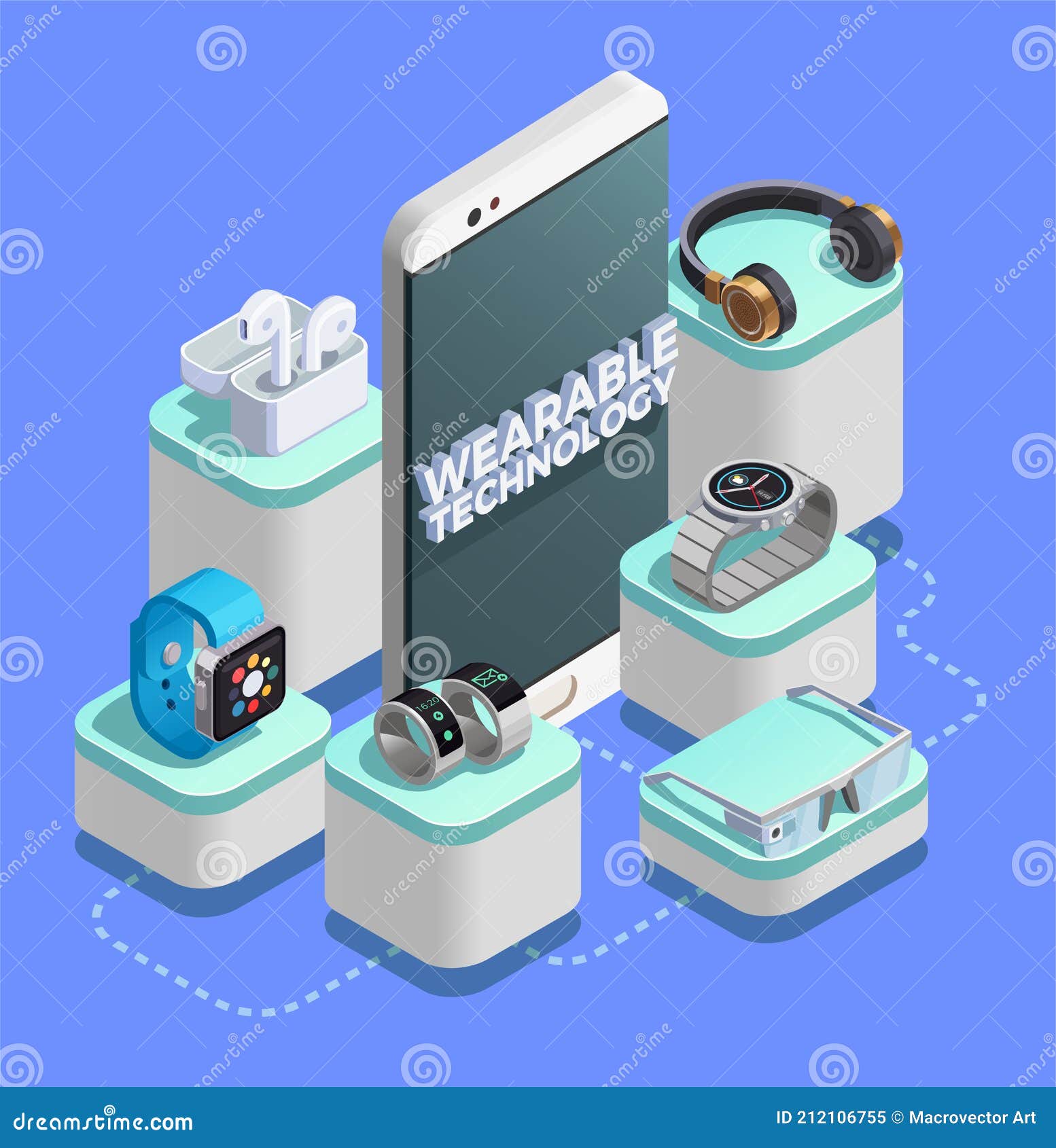 Wearable Technology Isometric Composition Stock Vector - Illustration ...