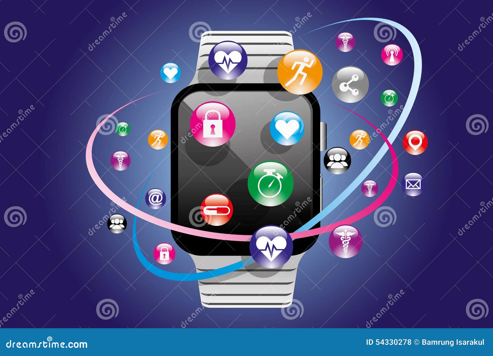 Wearable technology stock vector. Illustration of smartphone - 54330278