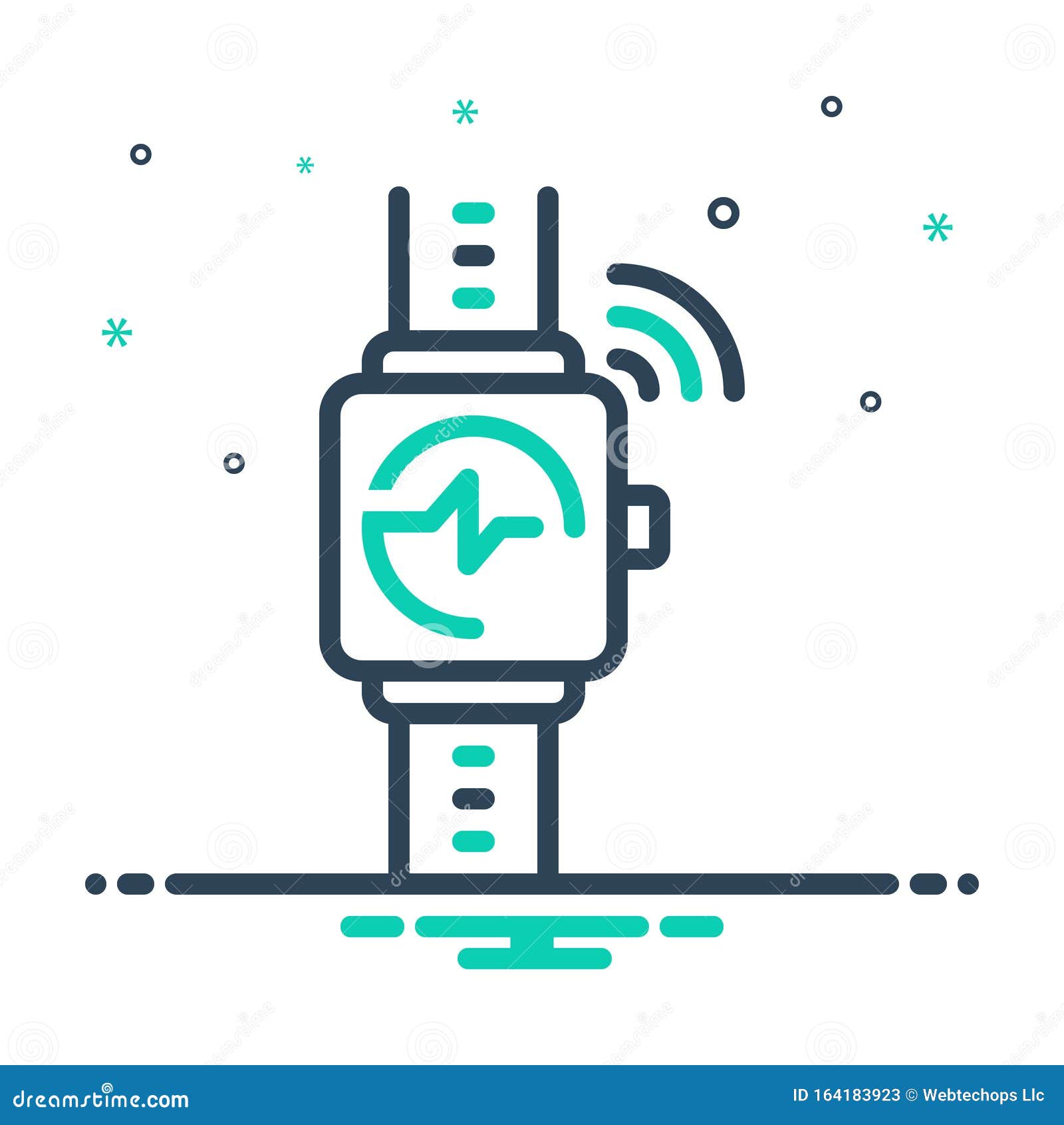 Mix Icon for Wearable Tracker, Tracker and Digital Stock Vector ...