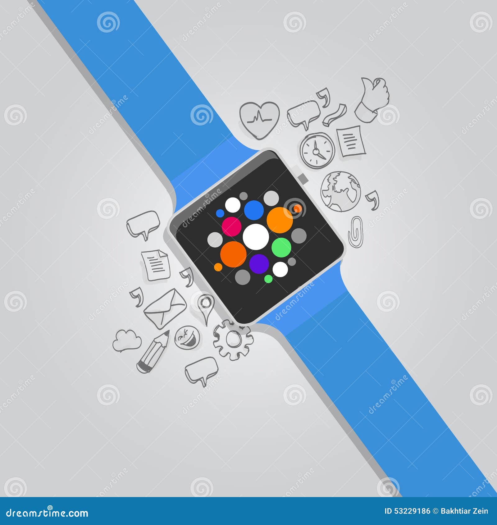 Set Of Vector Smart Watch Icons. Smartwatch Symbols. | CartoonDealer ...