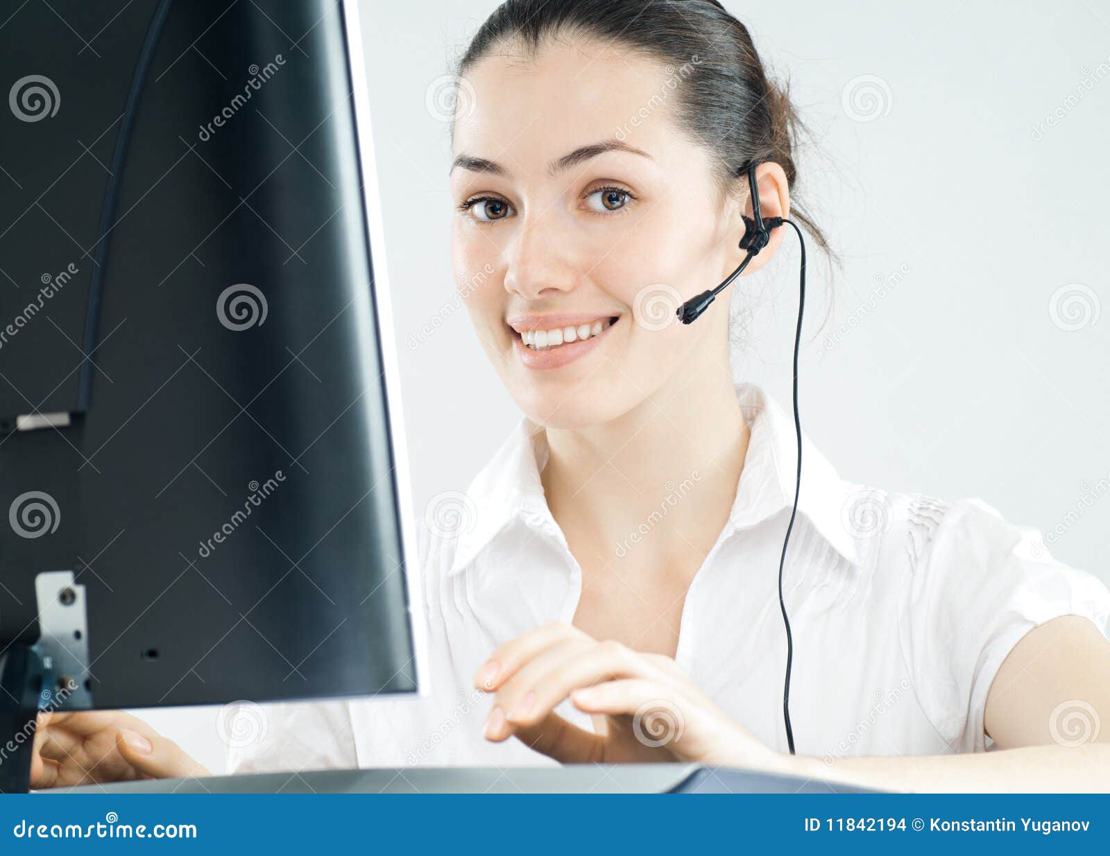 Wearing a headset stock photo. Image of headset, people - 11842194