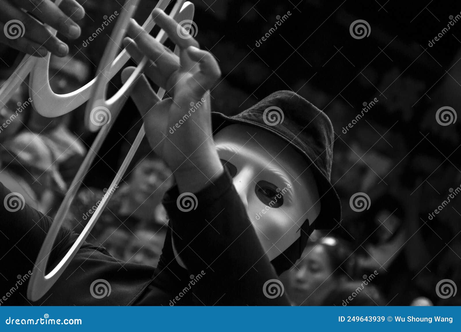 Wearing, Mask, Street Performer, Street Performance Stock Image - Image ...