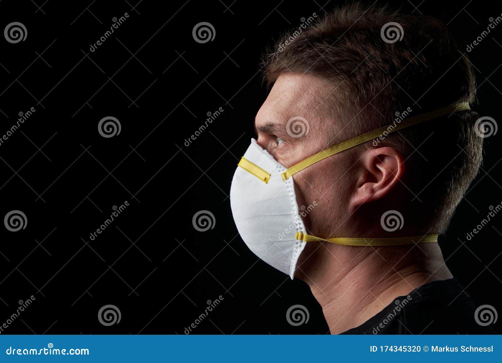 Wearing a protective mask stock photo. Image of disease - 174345320