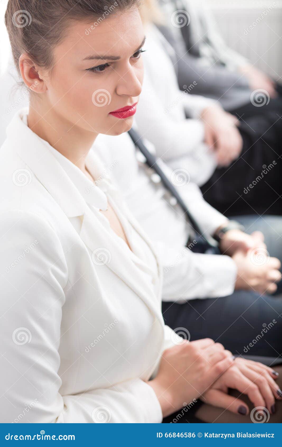 Weary Lady Waiting for Exam Stock Photo - Image of manager, meeting ...