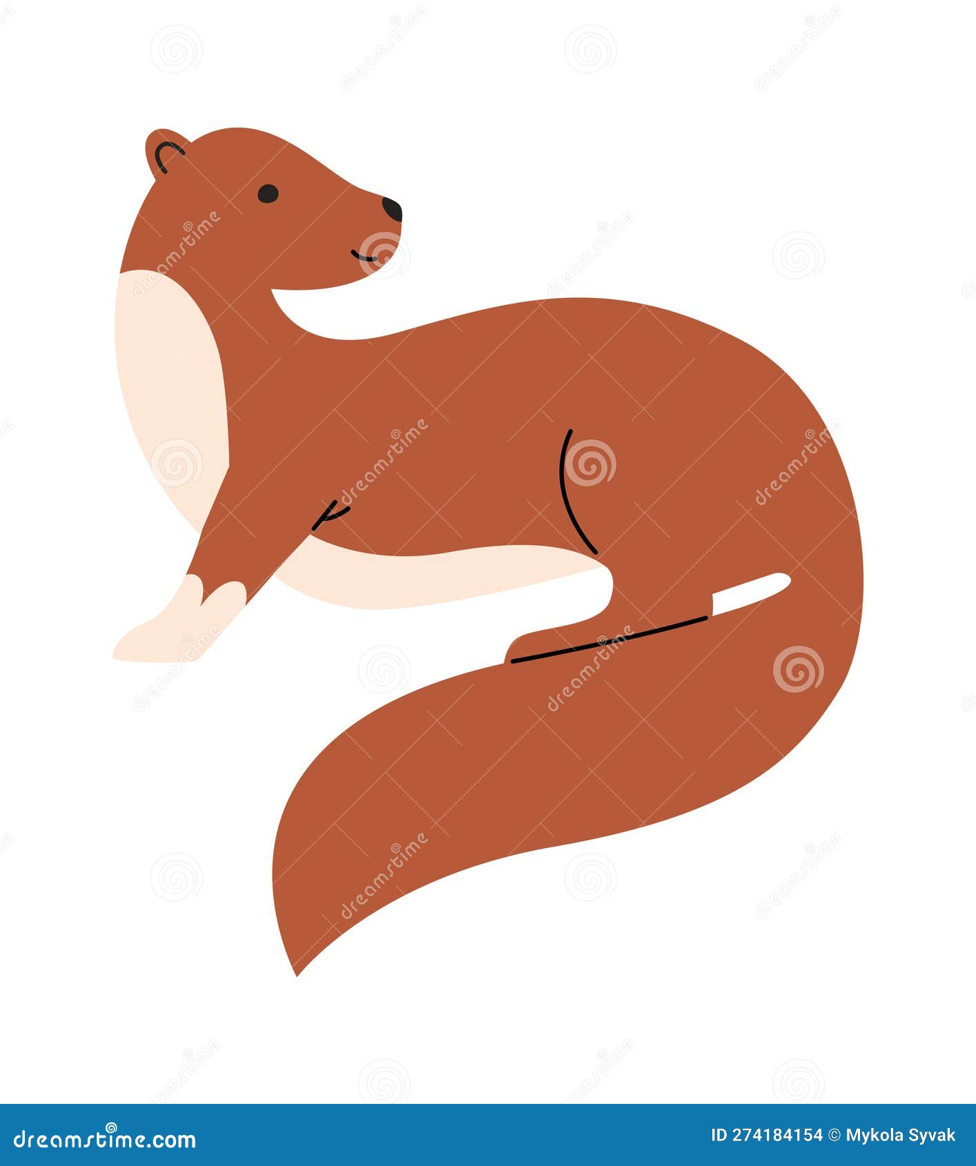 Weasel Animal Illustration stock vector. Illustration of design - 274184154