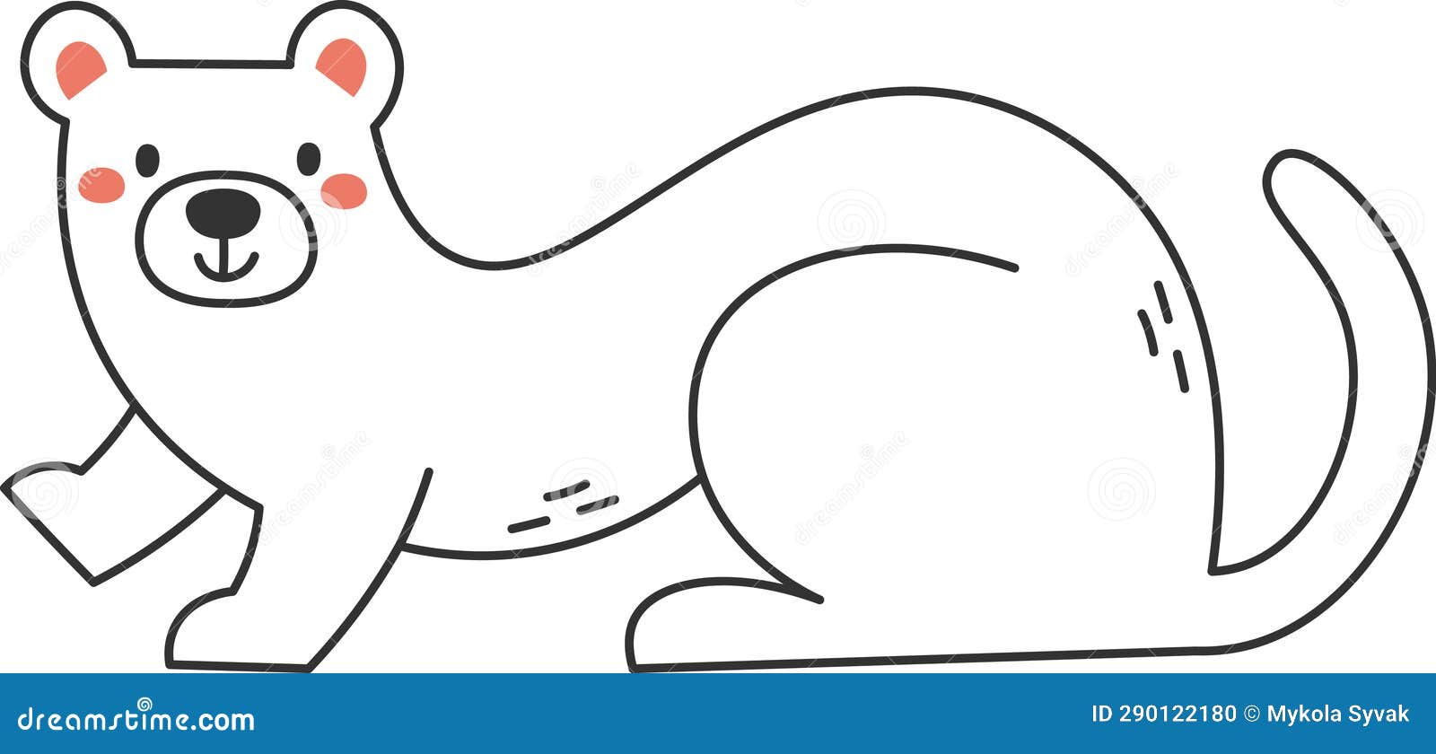Weasel Animal Outline stock illustration. Illustration of weasel ...