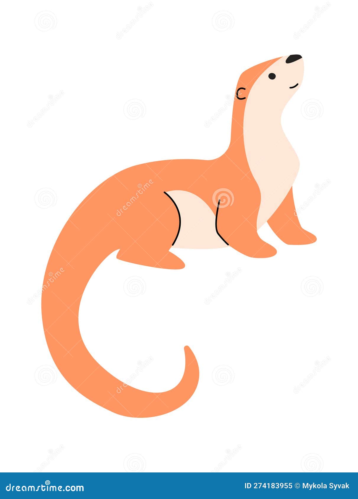 Weasel Animal Standing stock vector. Illustration of vector - 274183955