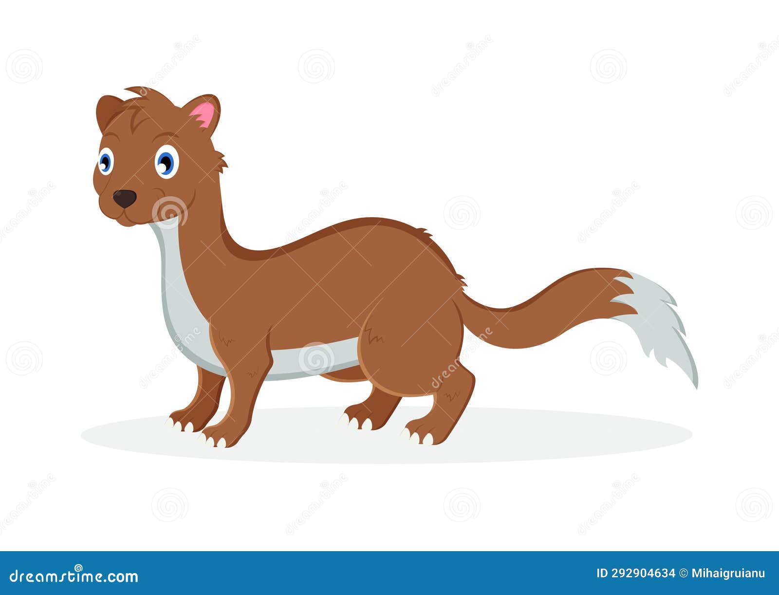 Cute Weasel Cartoon Character Vector Illustration Stock Vector ...
