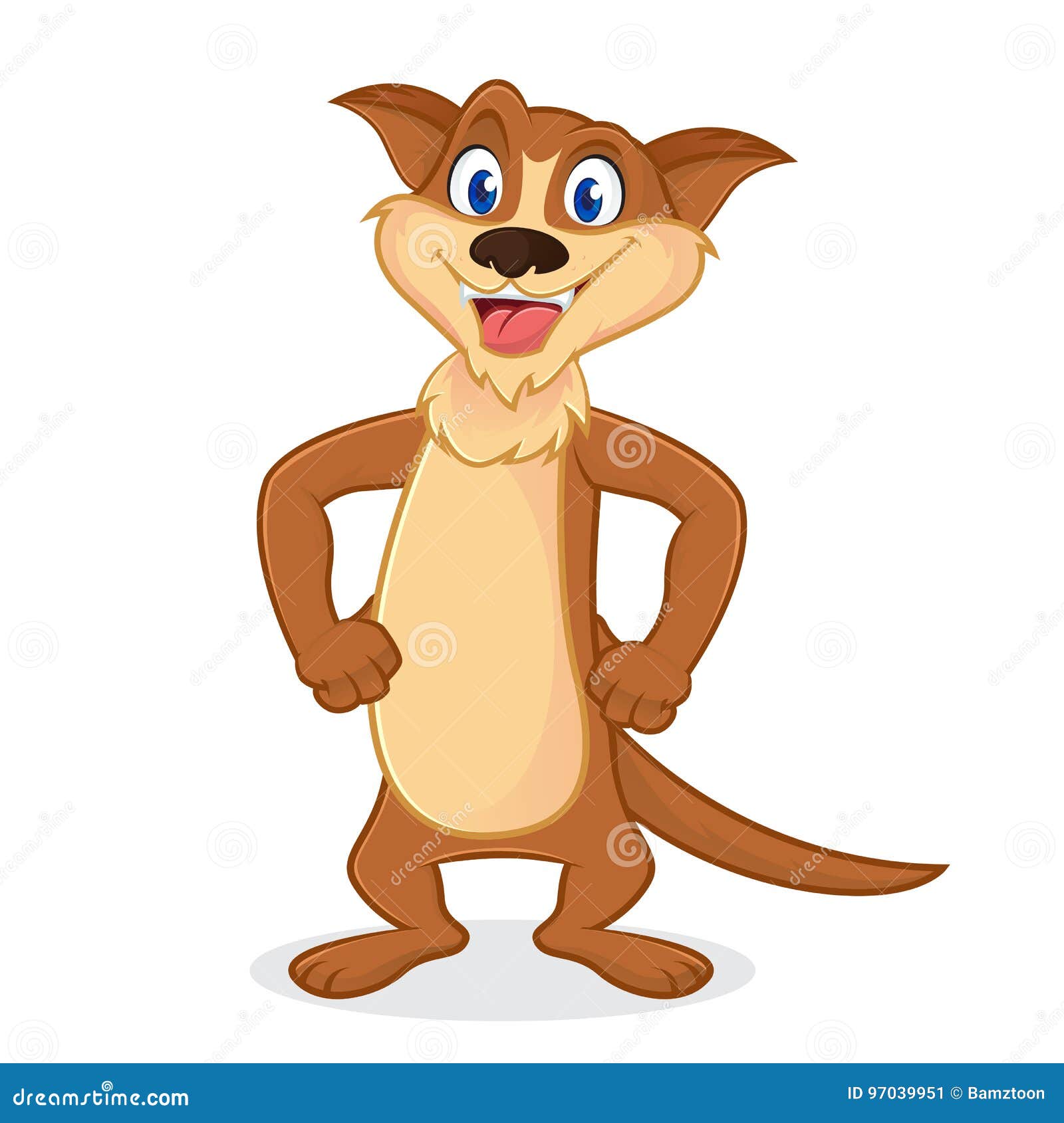 Weasel Cartoon Mascot Smiling Stock Vector - Illustration of carnivore ...