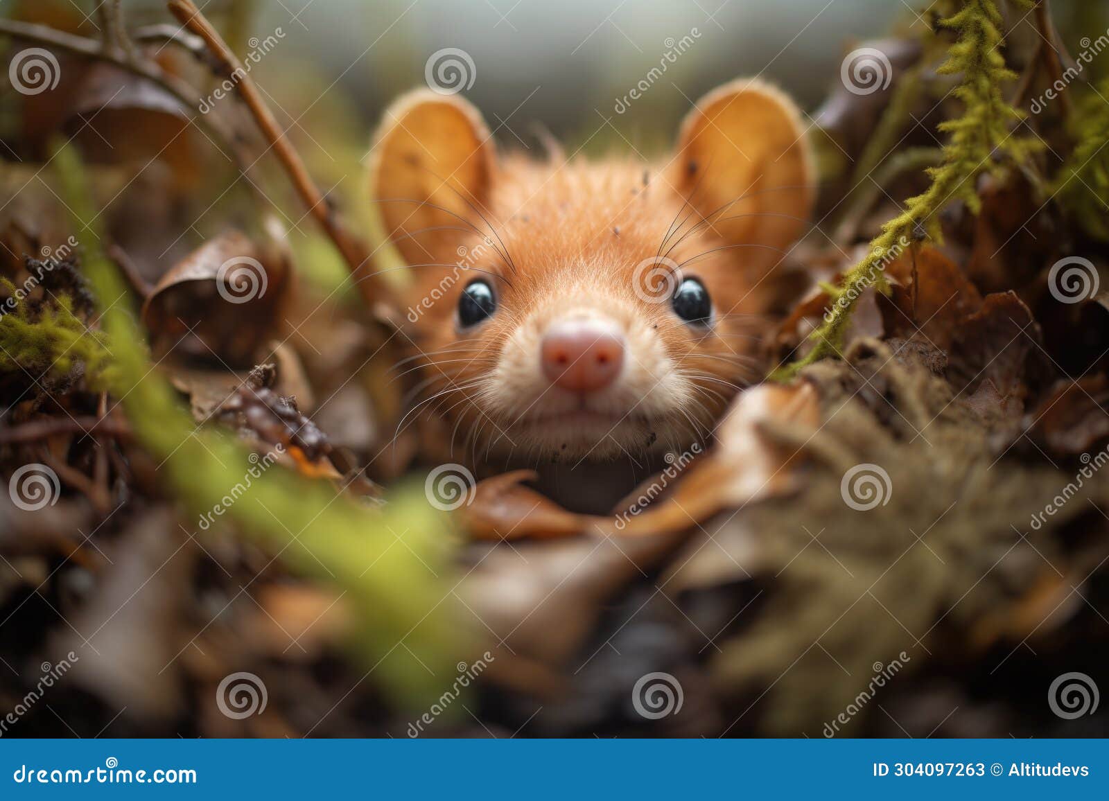 Weasel Emerging, Mouth Full, from Beneath Tree Roots Stock Image ...
