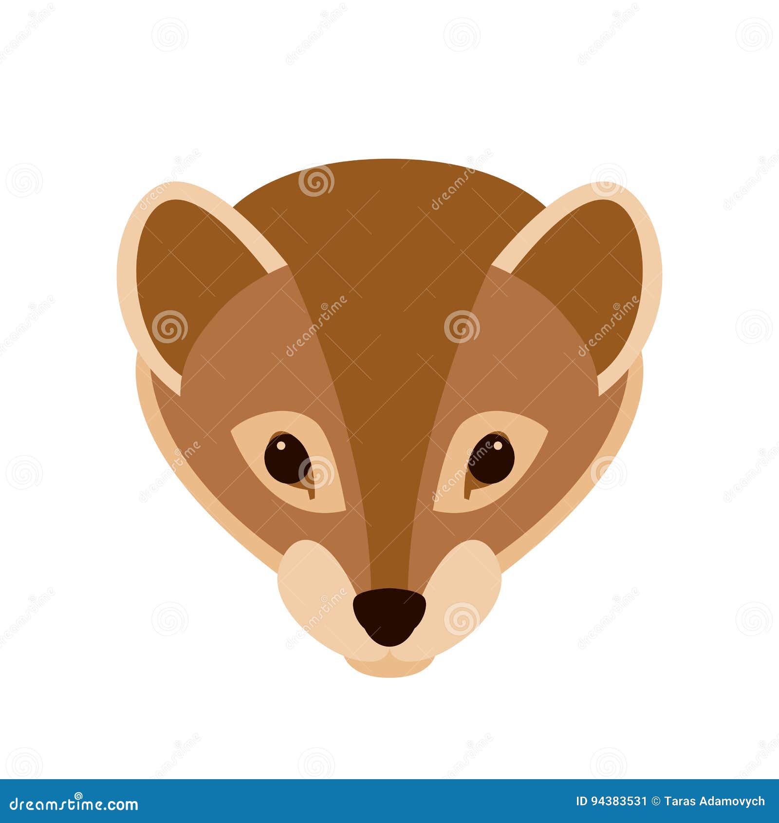 Weasel Face Vector Illustration Style Flat Front Stock Vector ...