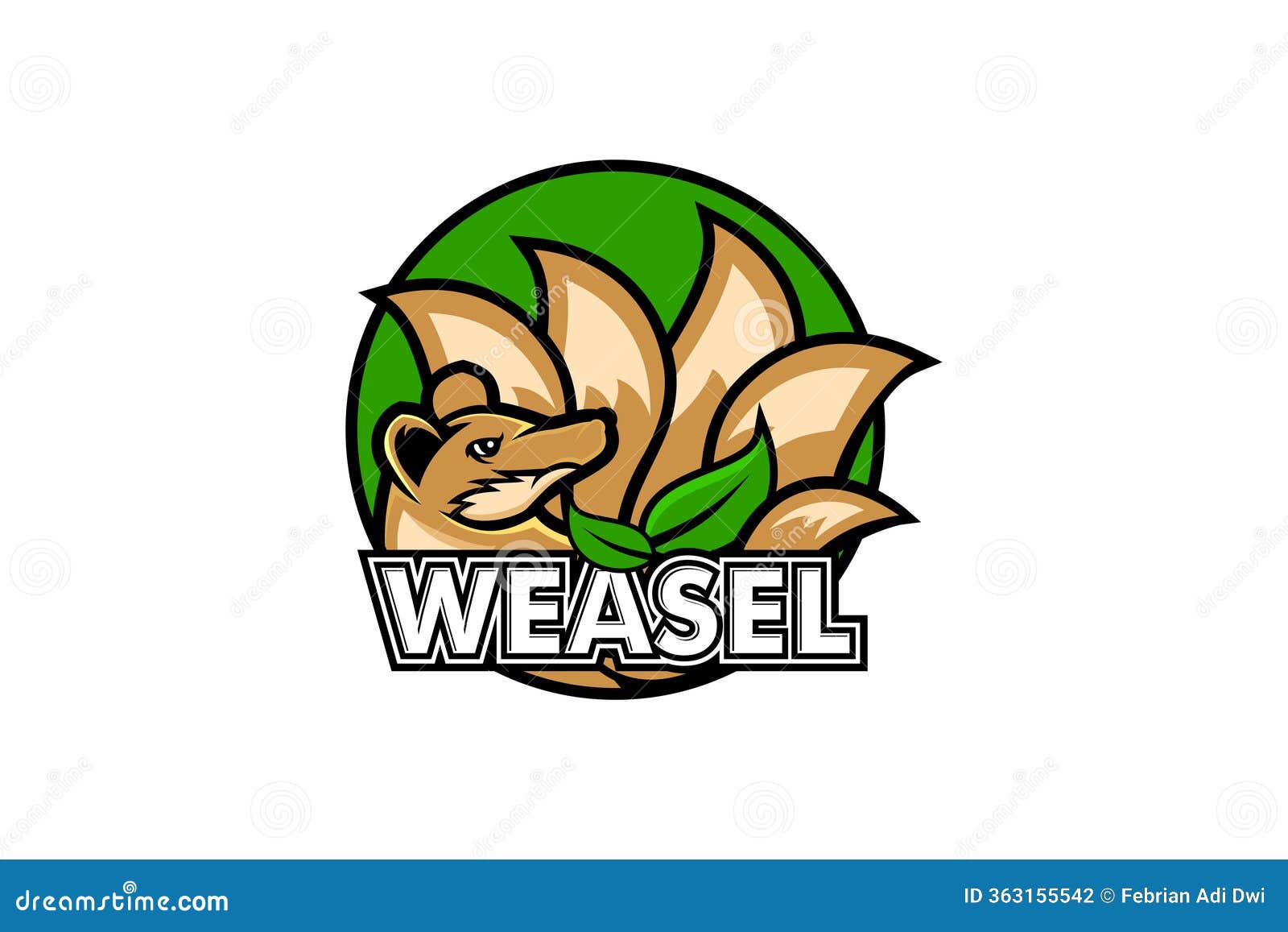 Weasel Five Tail Logo Vector. Weasel Animal Esport Logo Icon. Weasel ...