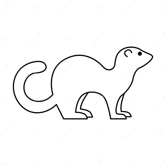 Weasel icon vector stock vector. Illustration of stoat - 339057124