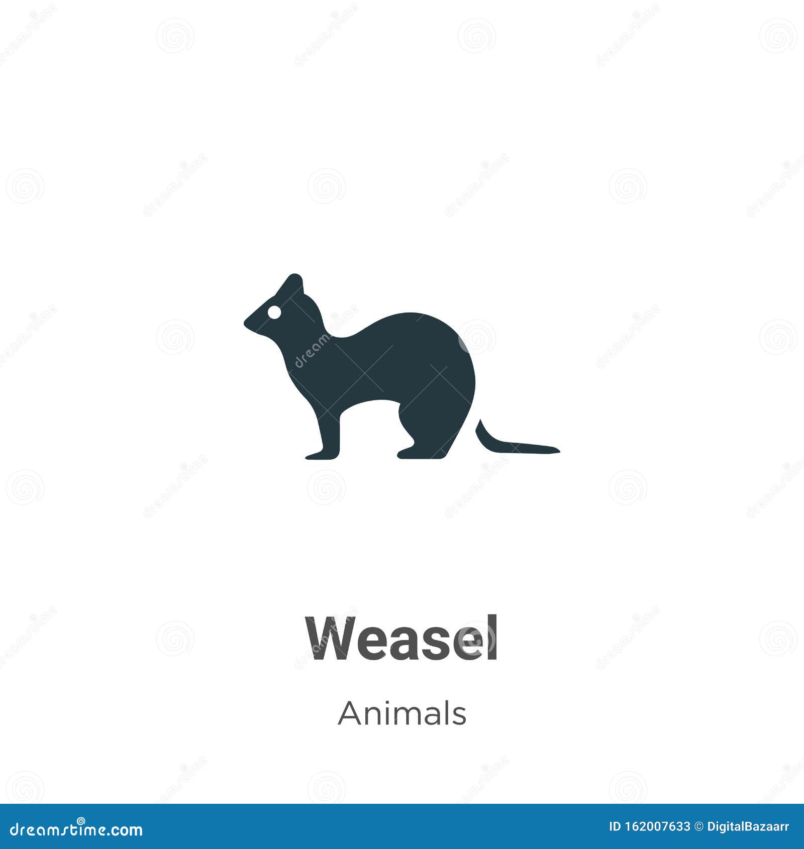 Weasel Vector Icon on White Background. Flat Vector Weasel Icon Symbol ...