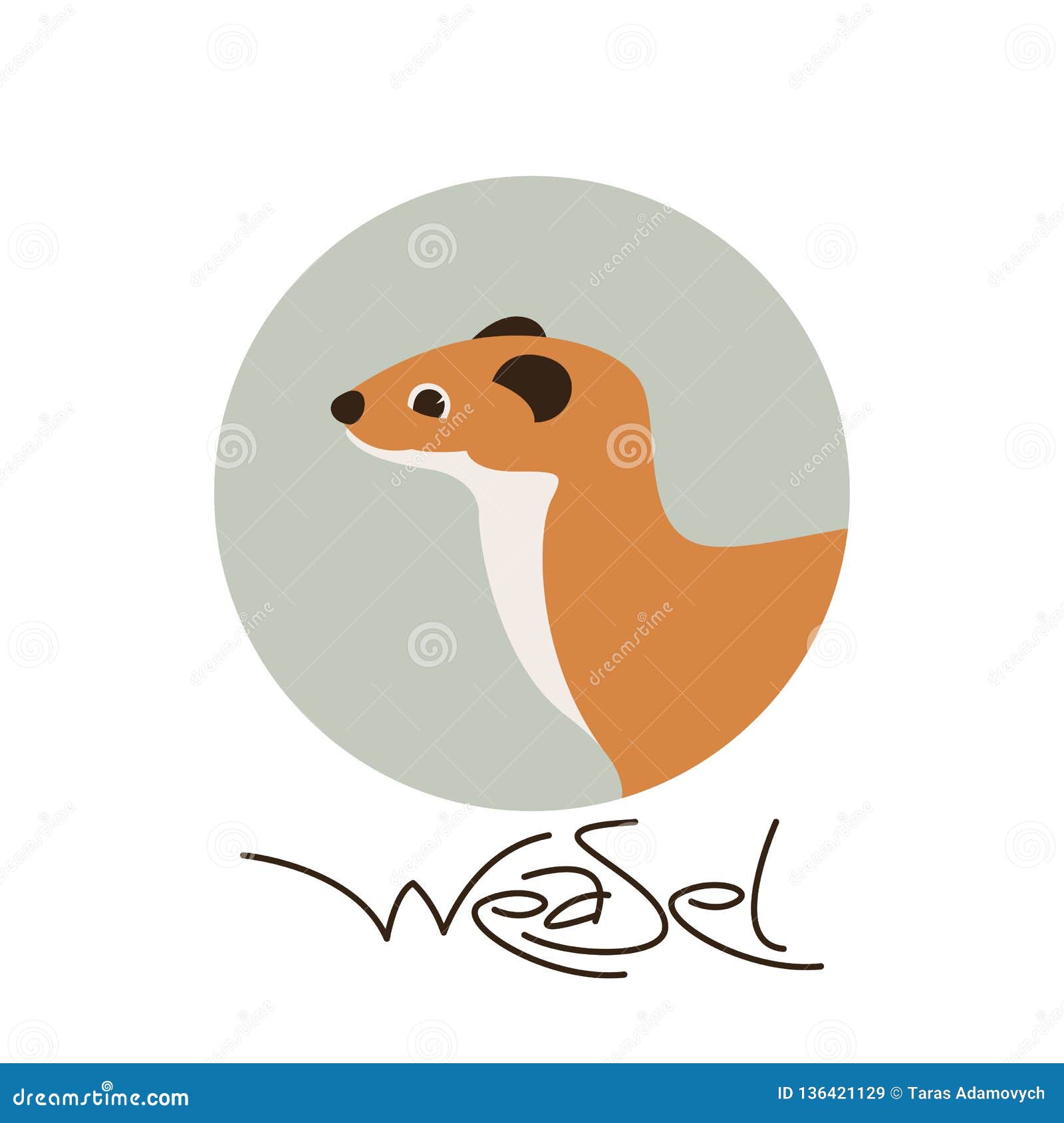 Weasel Vector Illustration, Flat Style, ,profile View Stock Vector ...
