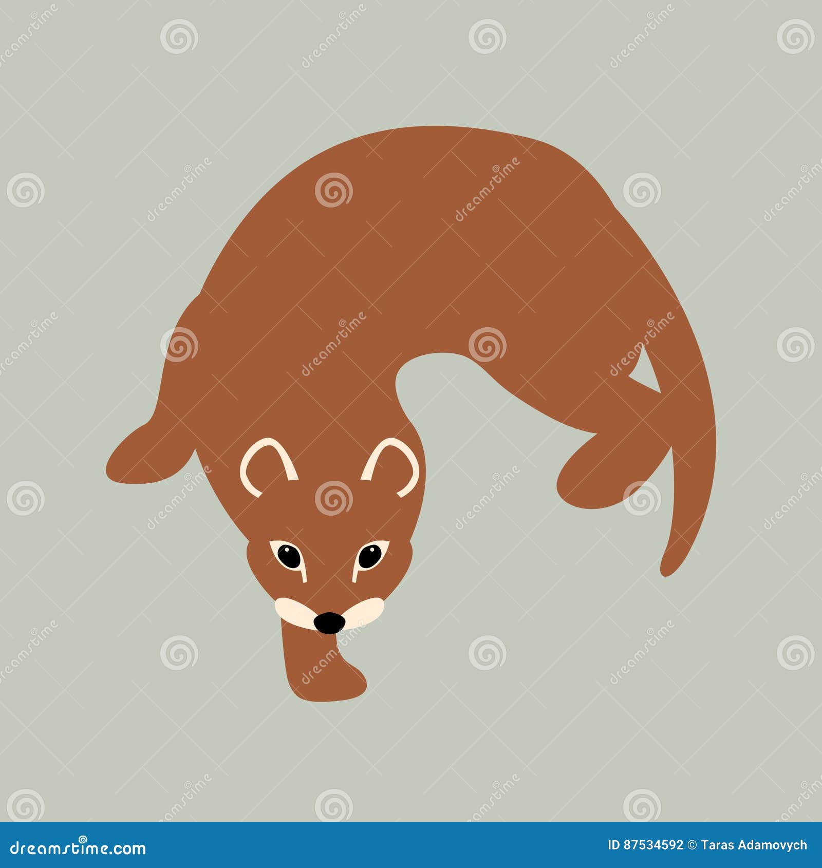 Weasel Vector Illustration Style Flat Stock Vector - Illustration of ...