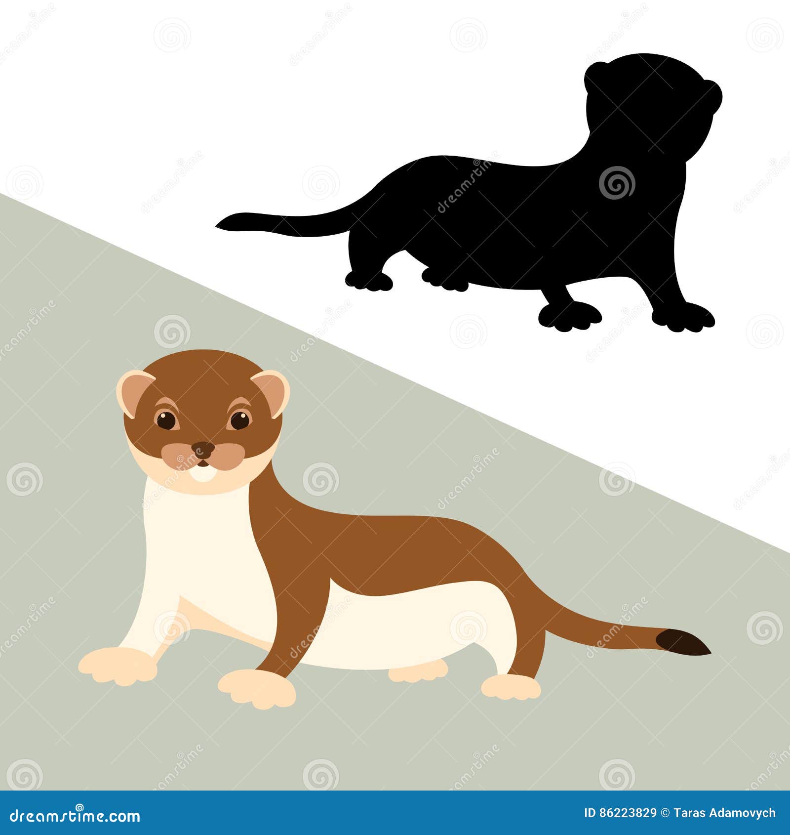 Weasel Vector Illustration Style Flat Stock Vector - Illustration of ...