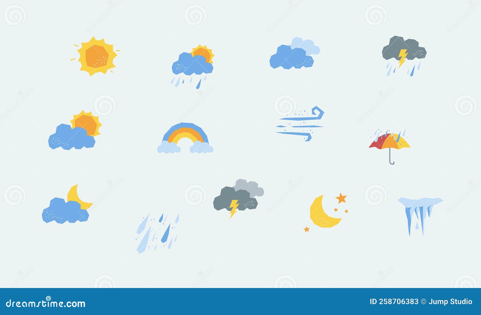 Weather Vector in Flat Unique Design Stock Vector - Illustration of ...