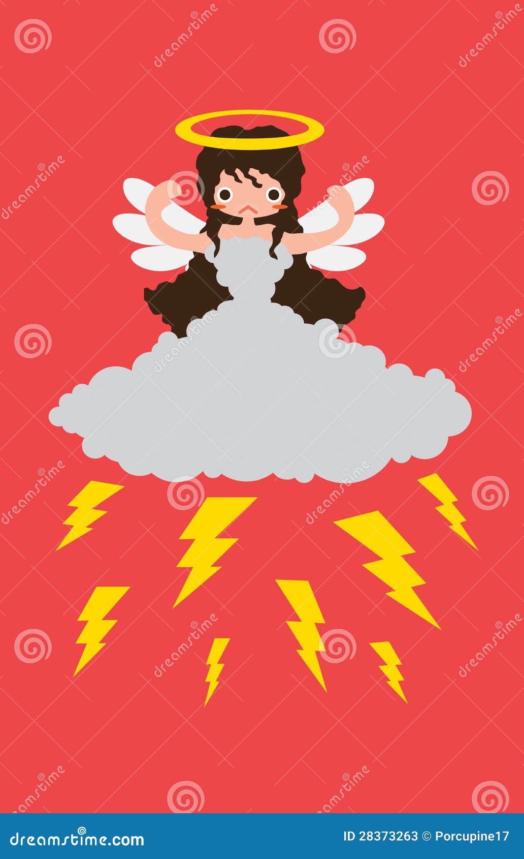 Weather Angel Thunder stock illustration. Illustration of season - 28373263