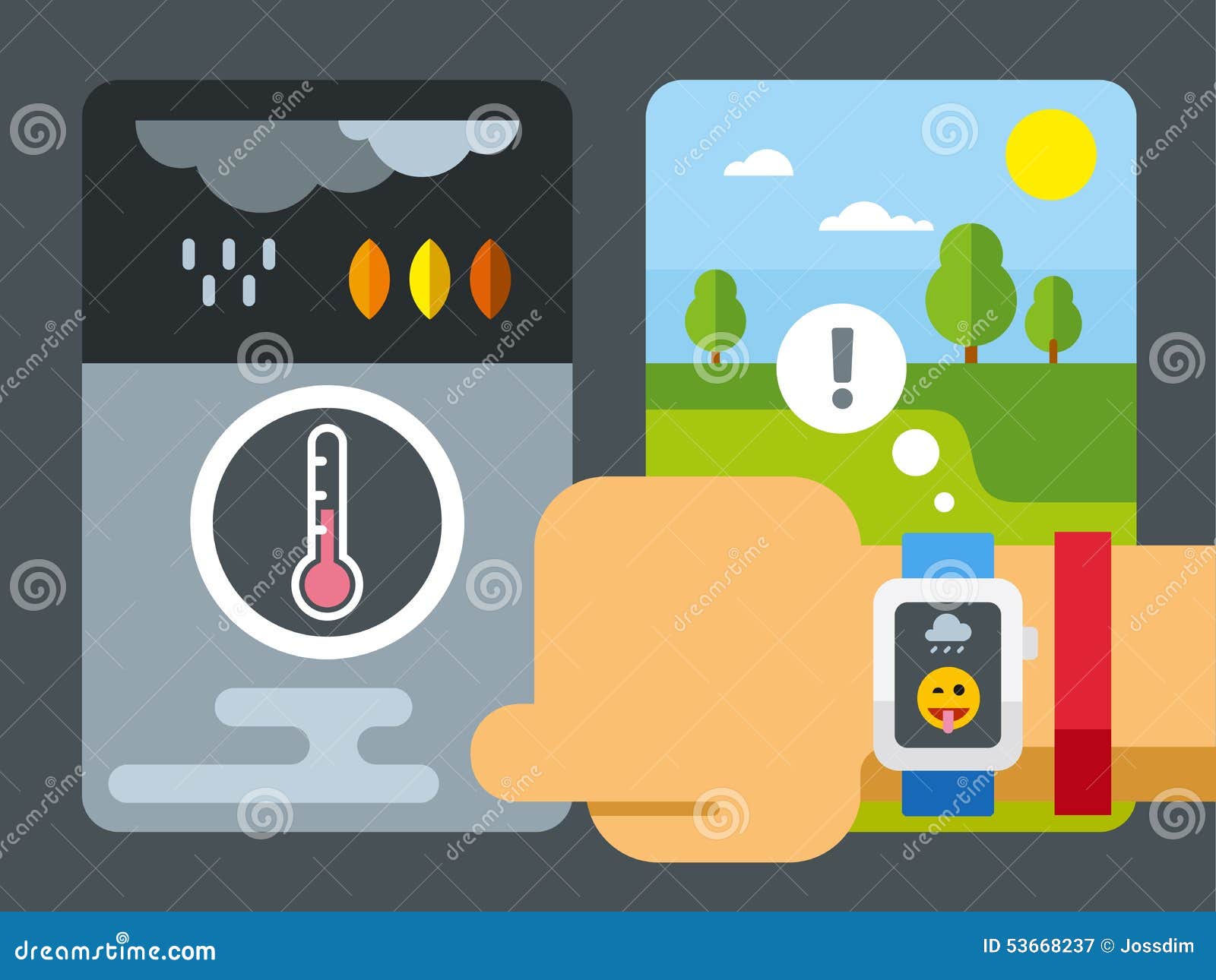 Weather Application Template. Rainy And Snowy Screens, UI UX App Design ...
