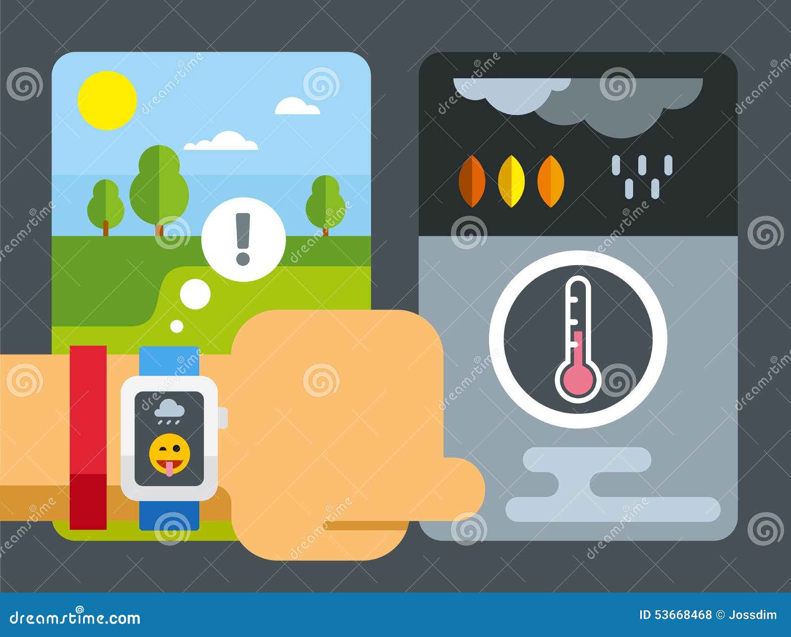Weather Application Template. Rainy And Snowy Screens, UI UX App Design ...