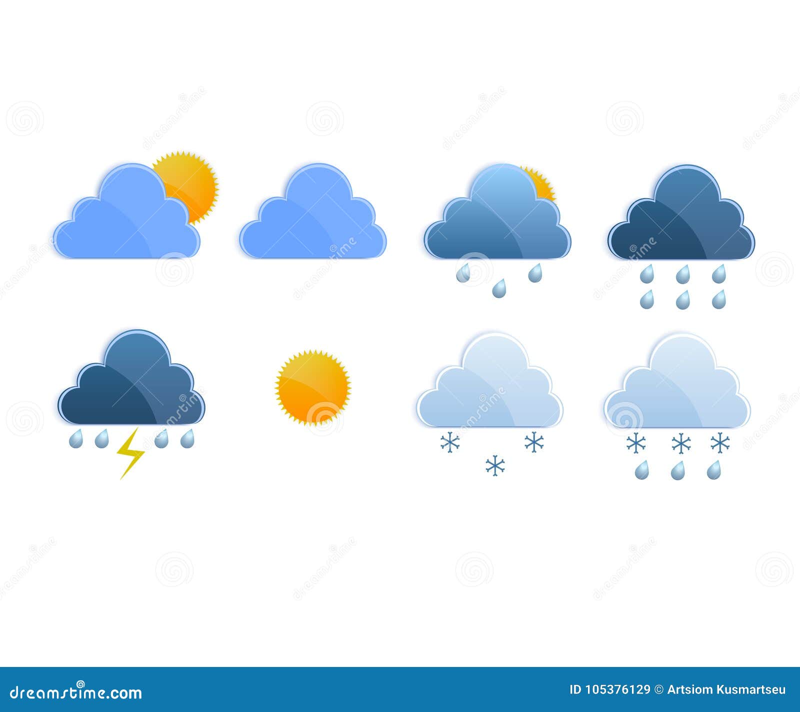 Weather Widget Illustration Stock Vector - Illustration of interface ...
