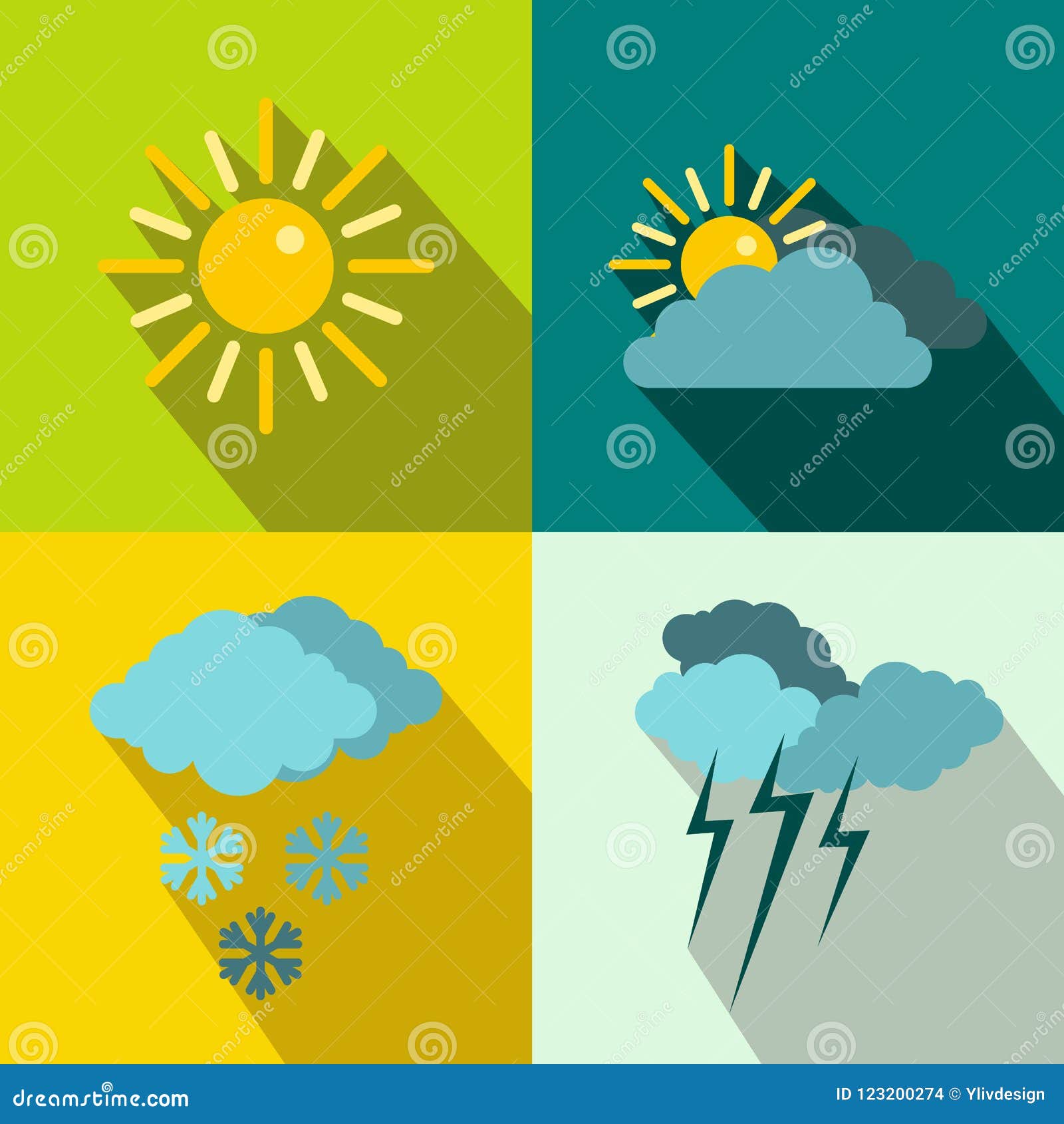 Weather Banners Set, Flat Style Stock Illustration - Illustration of ...