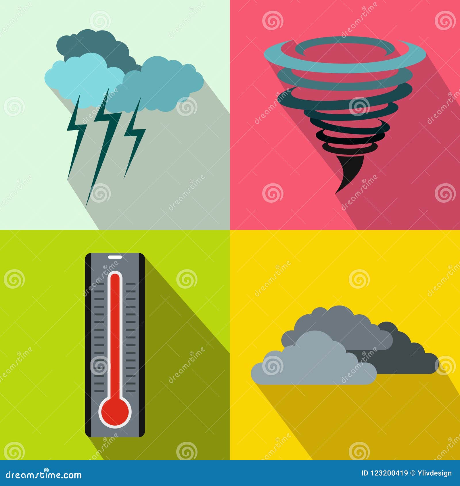 Weather Banners Set, Flat Style Stock Illustration - Illustration of ...