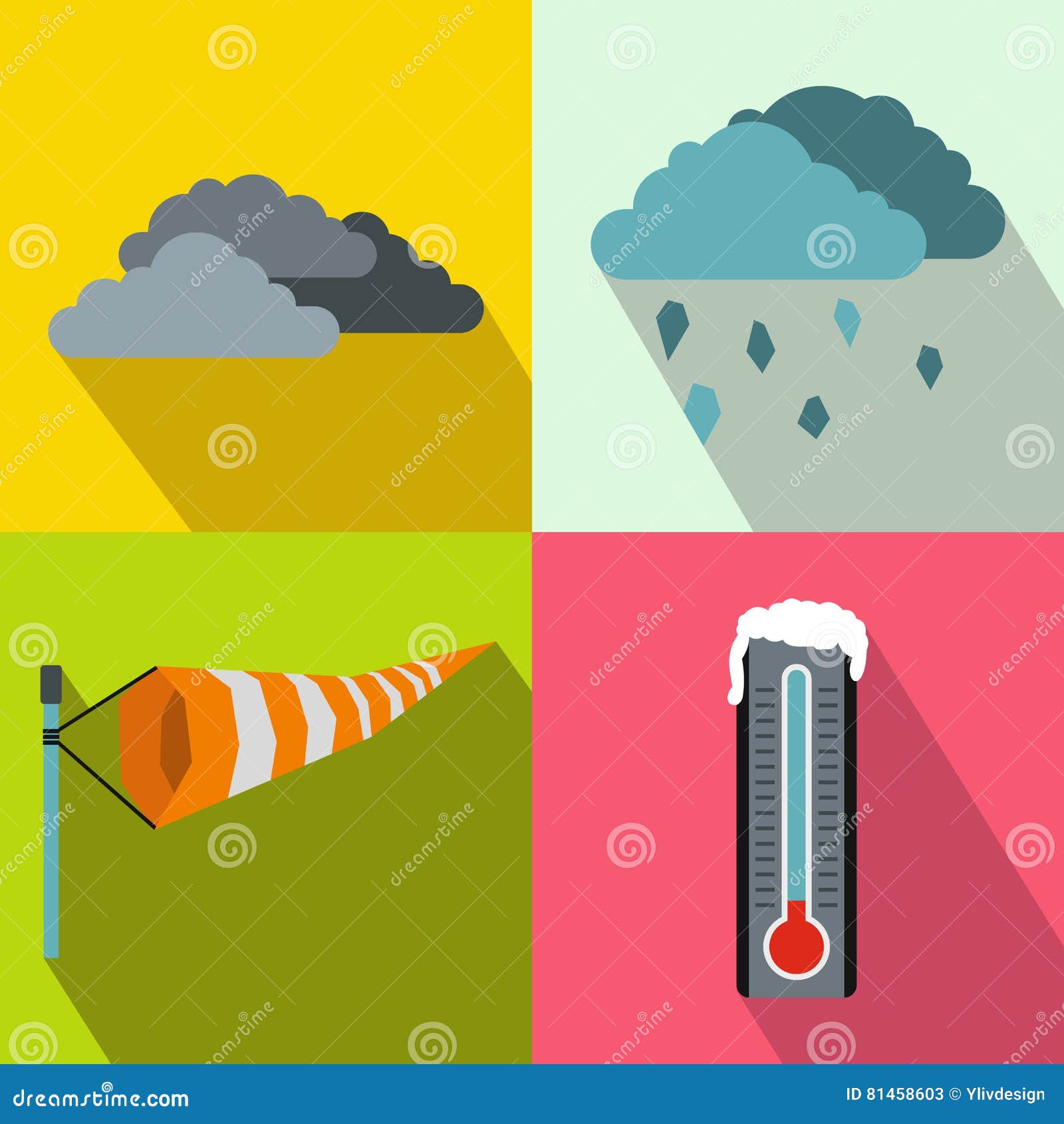 Weather Banners Set, Flat Style Stock Vector - Illustration of sign ...