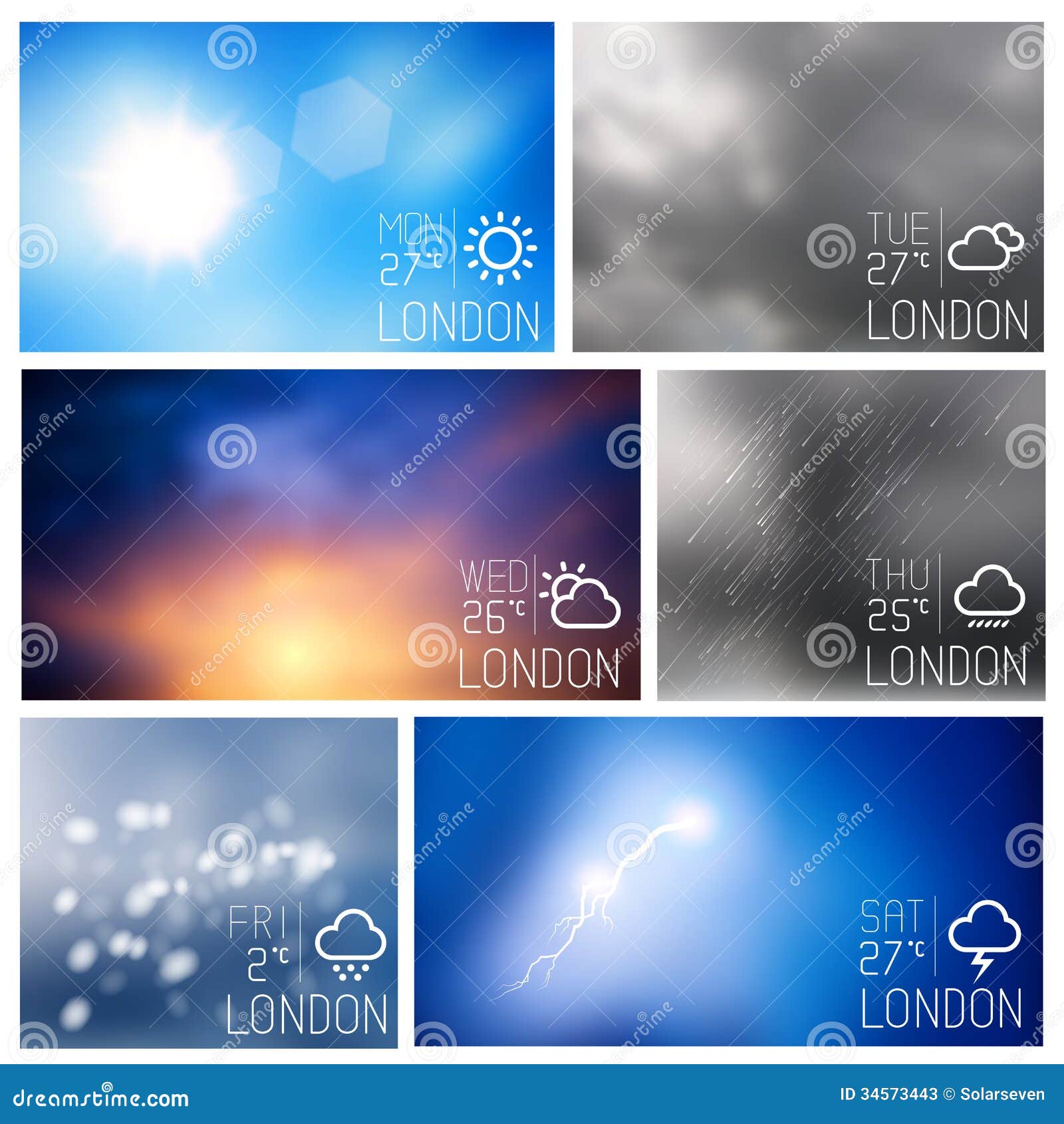 Weather Boxes Vector Set stock vector. Illustration of transparent ...