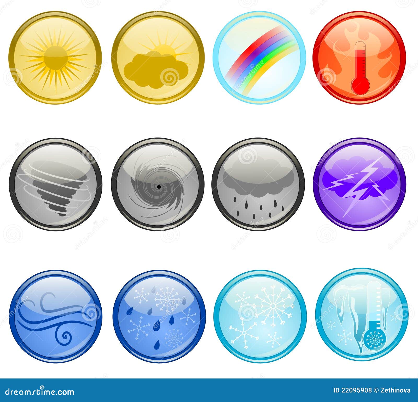Weather Buttons stock vector. Illustration of cloud, clip - 22095908