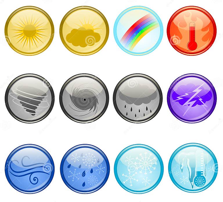 Weather Buttons stock vector. Illustration of cloud, clip - 22095908