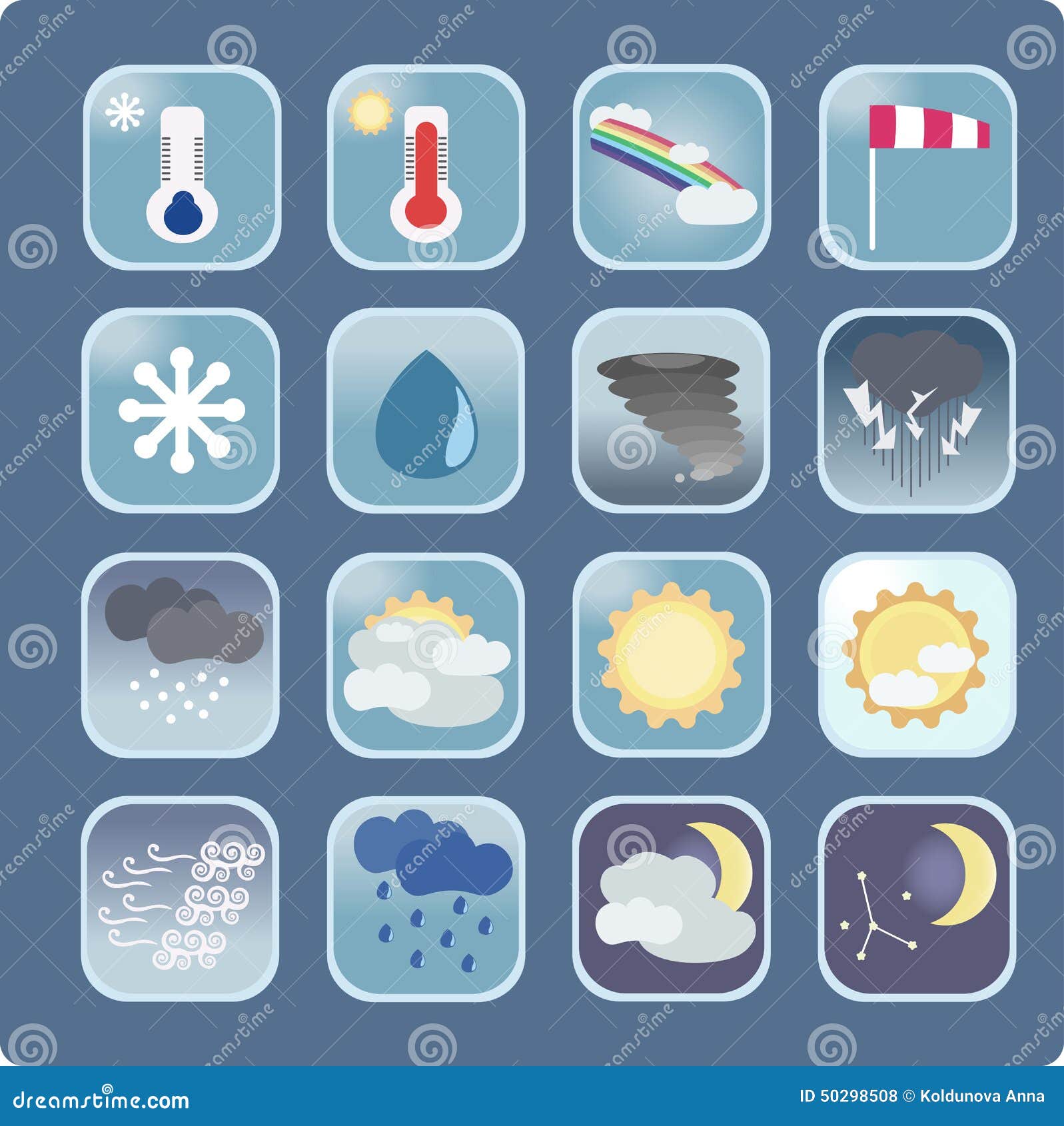 Weather buttons stock vector. Illustration of news, icons - 50298508