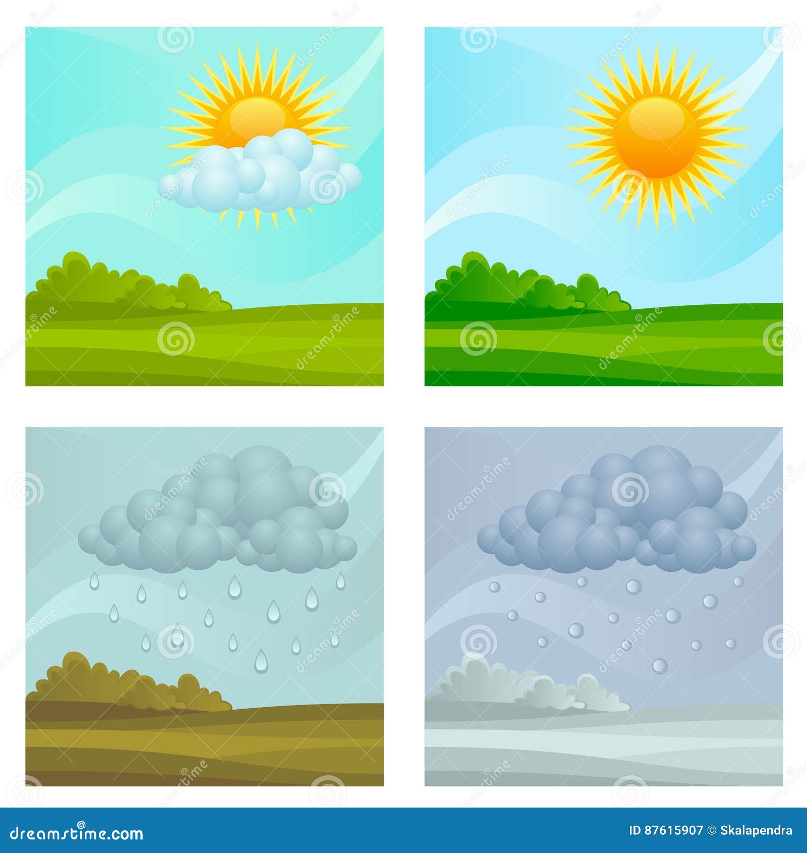 Weather change stock vector. Illustration of card, four - 87615907