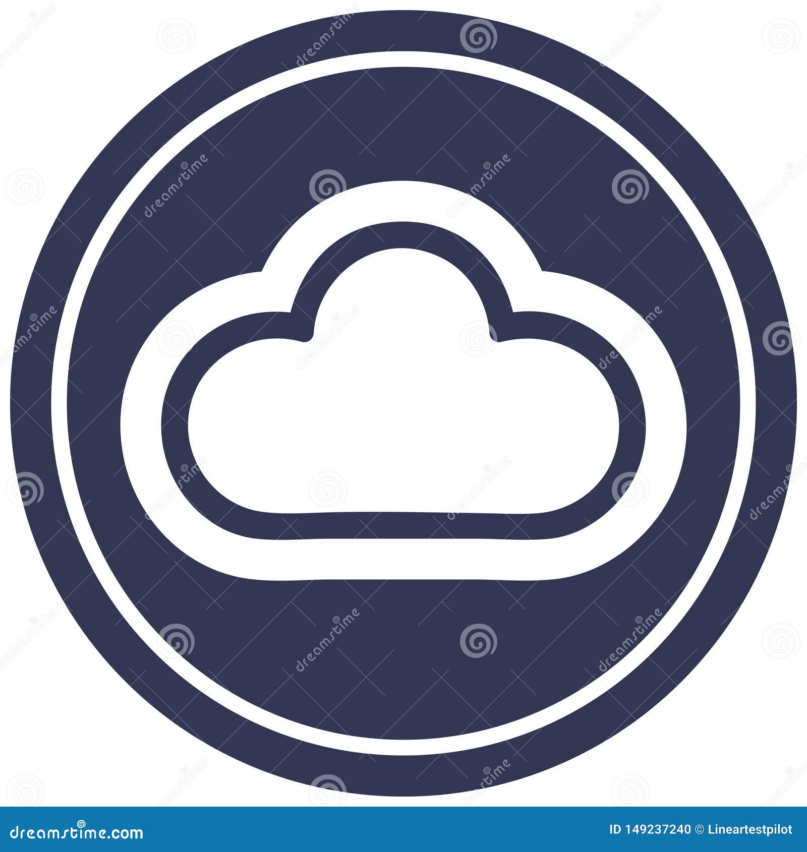 Weather Cloud Circular Icon Vector Illustration | CartoonDealer.com ...