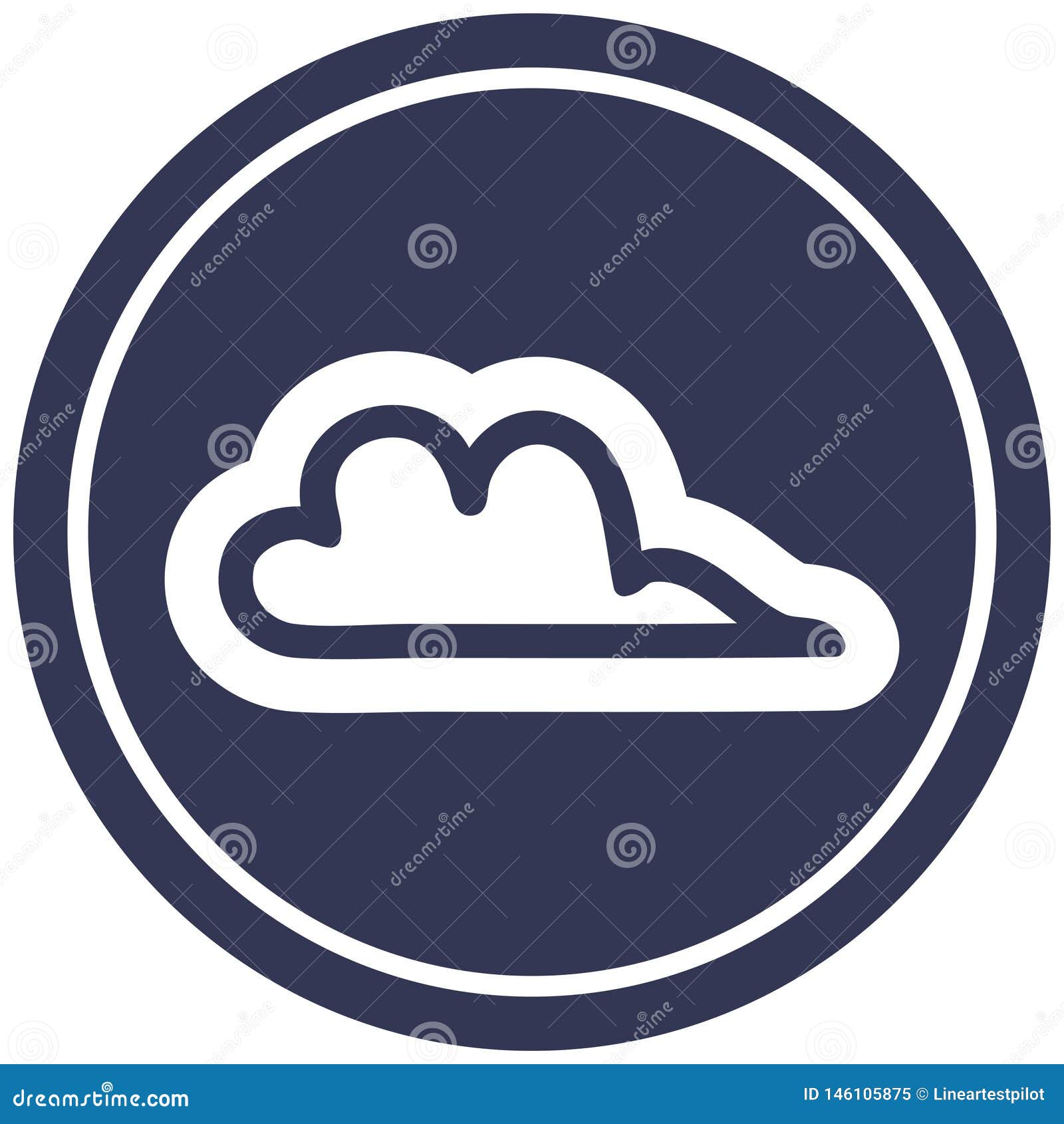 Weather Cloud Circular Icon Symbol Stock Vector - Illustration of clip ...
