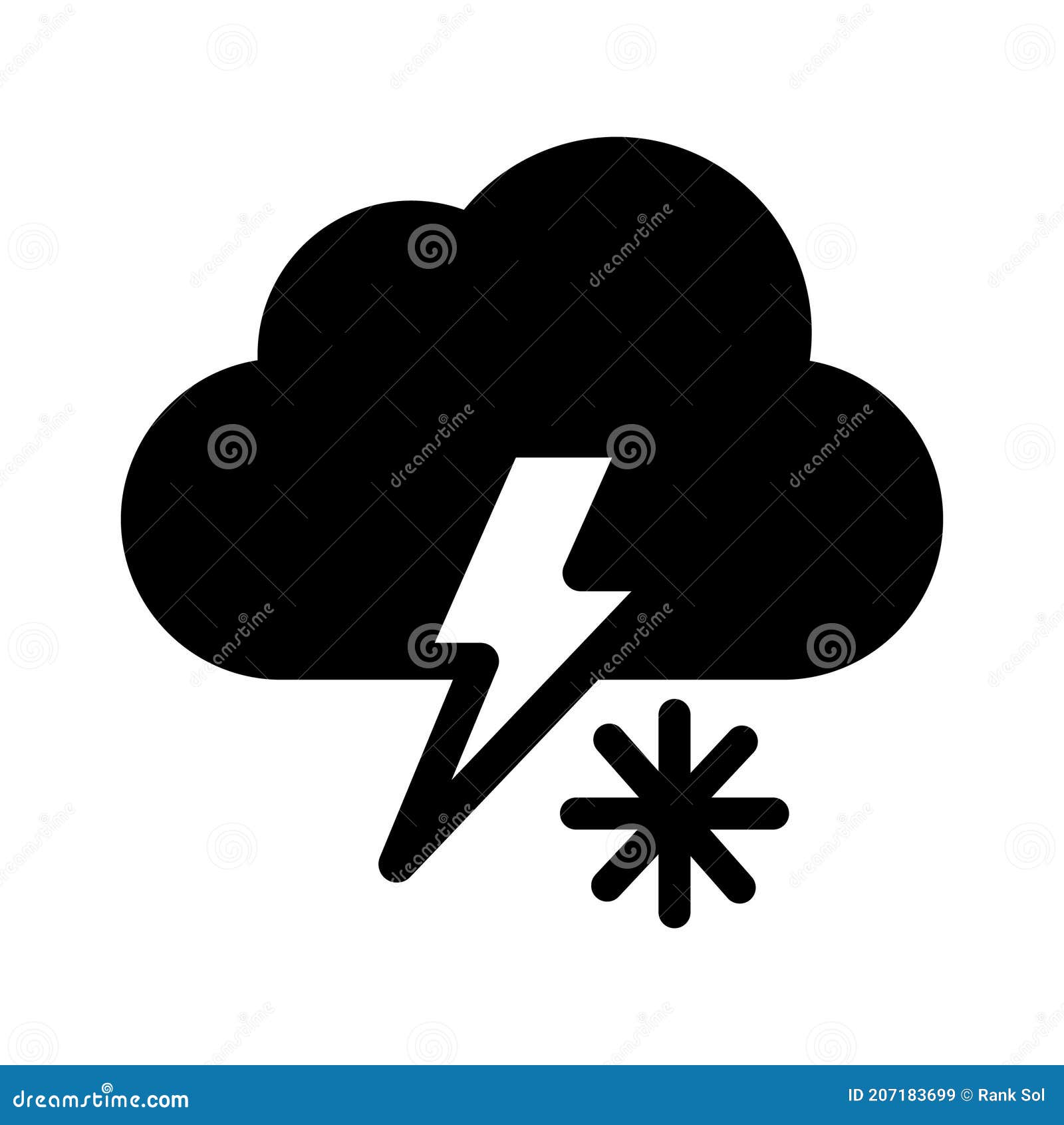 Weather, Cloud, Snow, Thunder Fully Editable Vector Icon Stock Vector ...