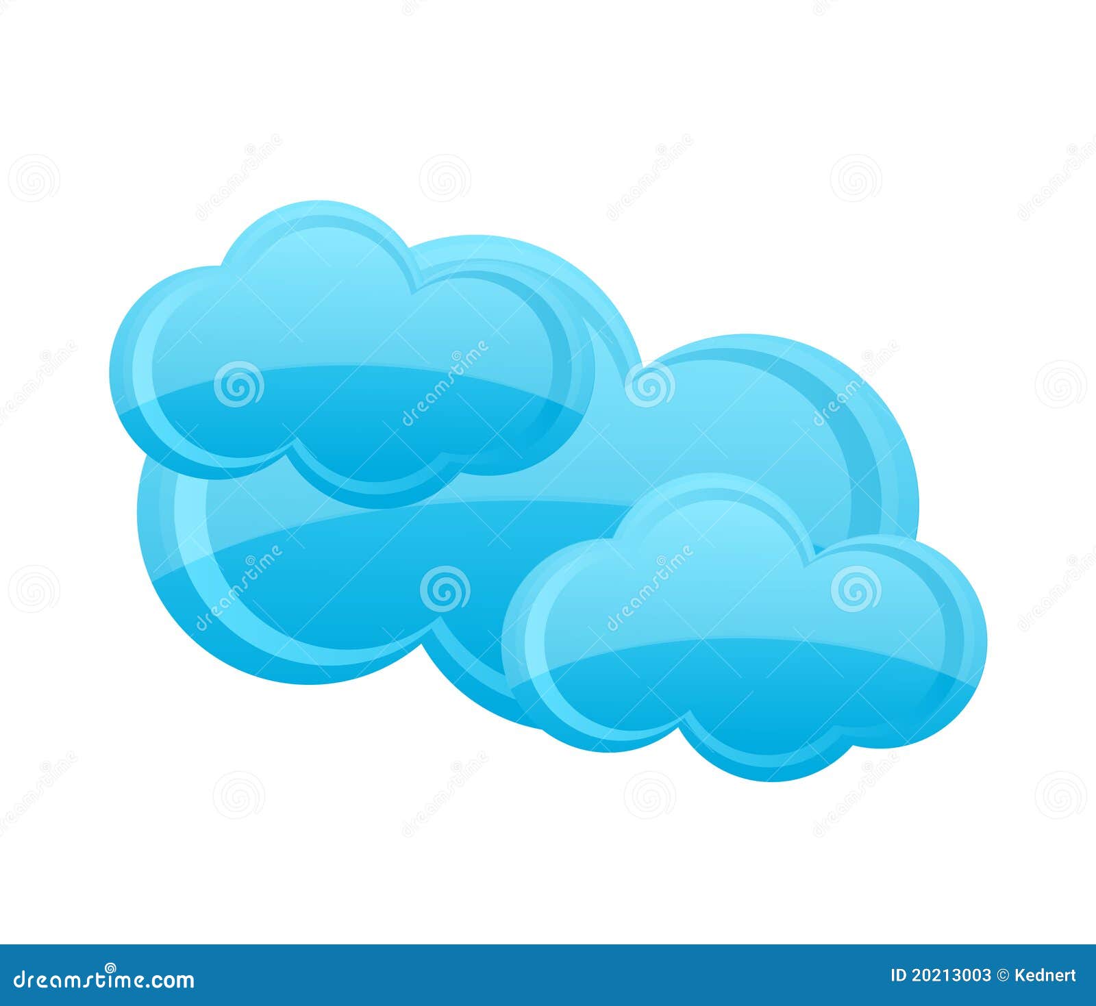 Weather Cloud Symbol Blue Color Isolated Stock Vector - Illustration of ...