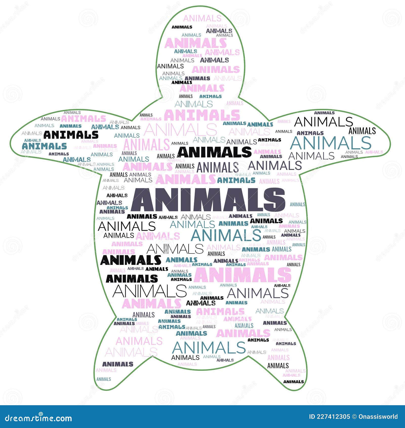 Animals Cutouts Shapes Abstract Text Stock Illustration - Illustration ...