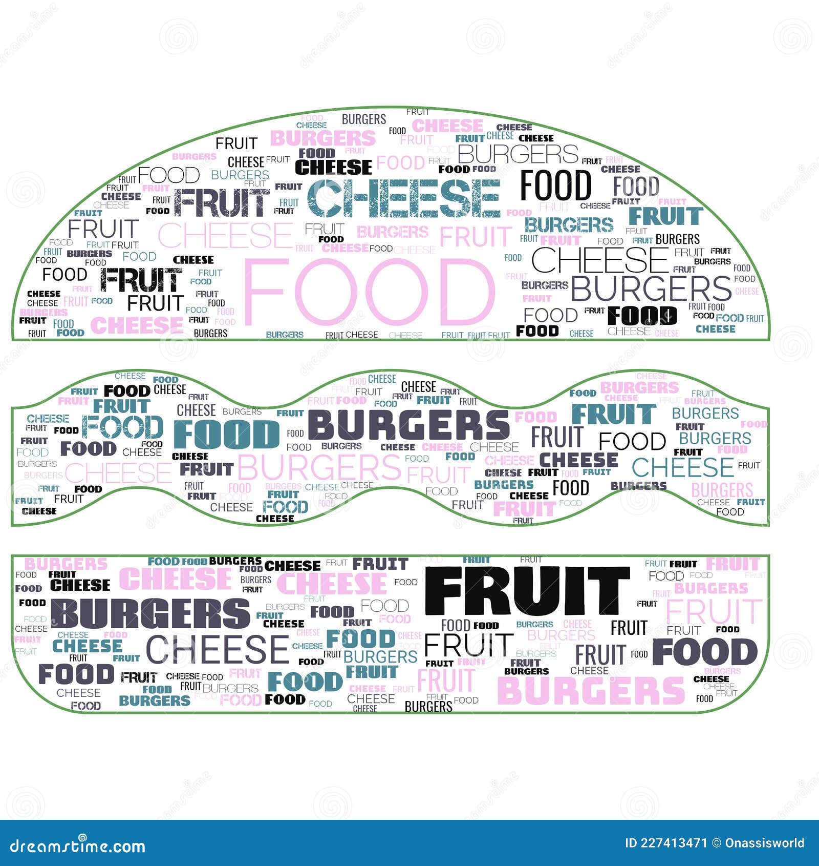 Food Shapes Text Words Abstract Stock Illustration - Illustration of ...