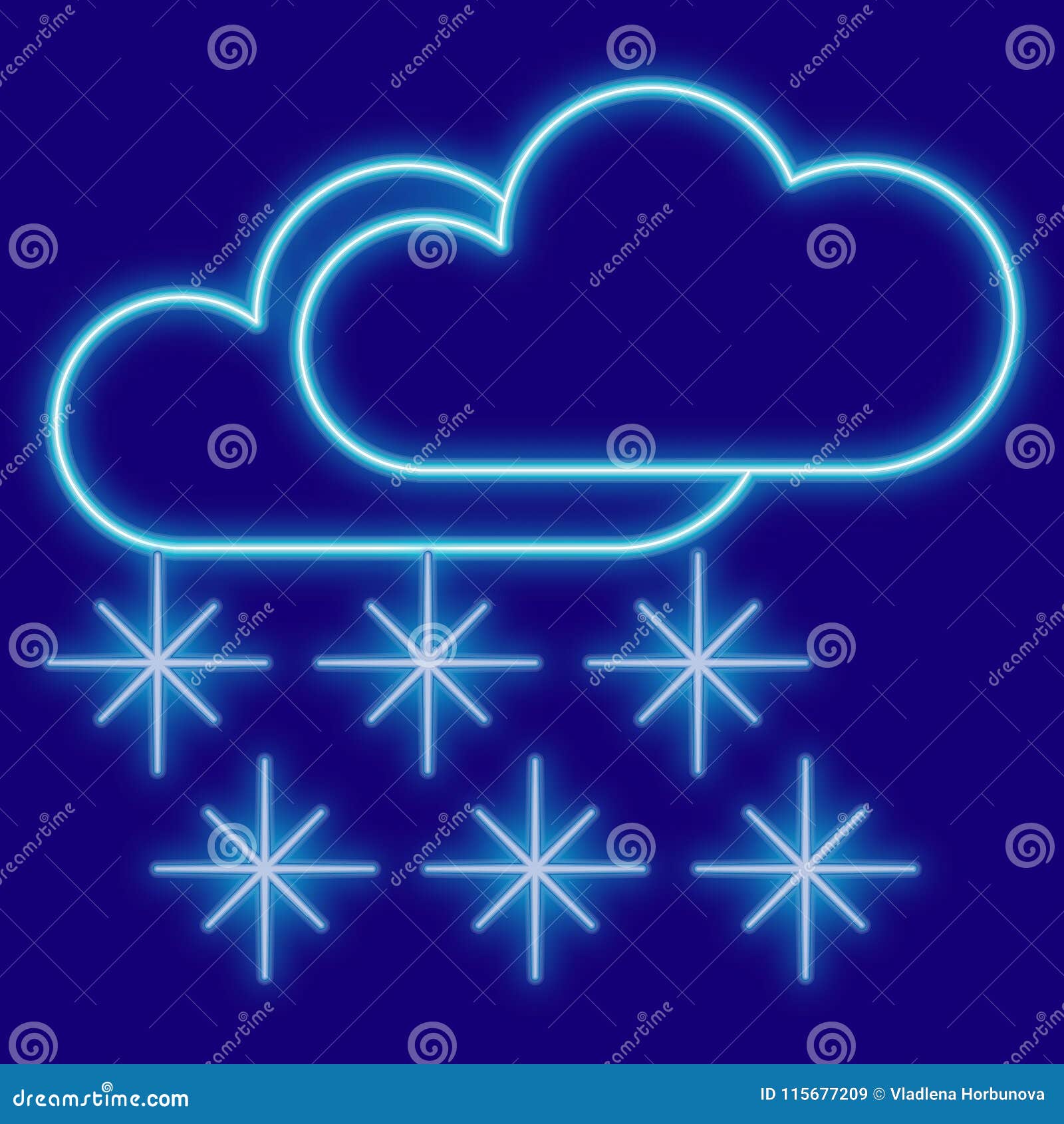 Weather. Clouds and Snowflakes Stock Vector - Illustration of object ...