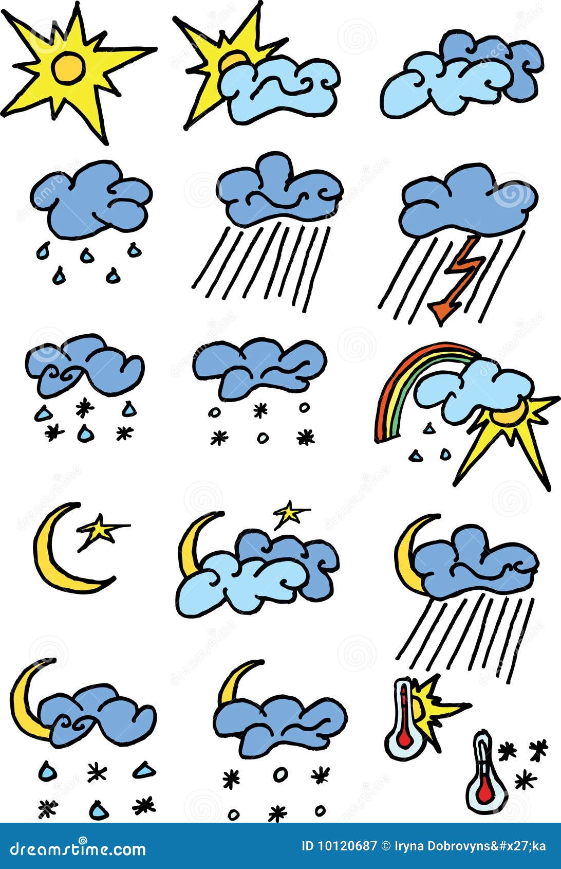 Weather Color Icons stock vector. Illustration of hailstorm - 10120687